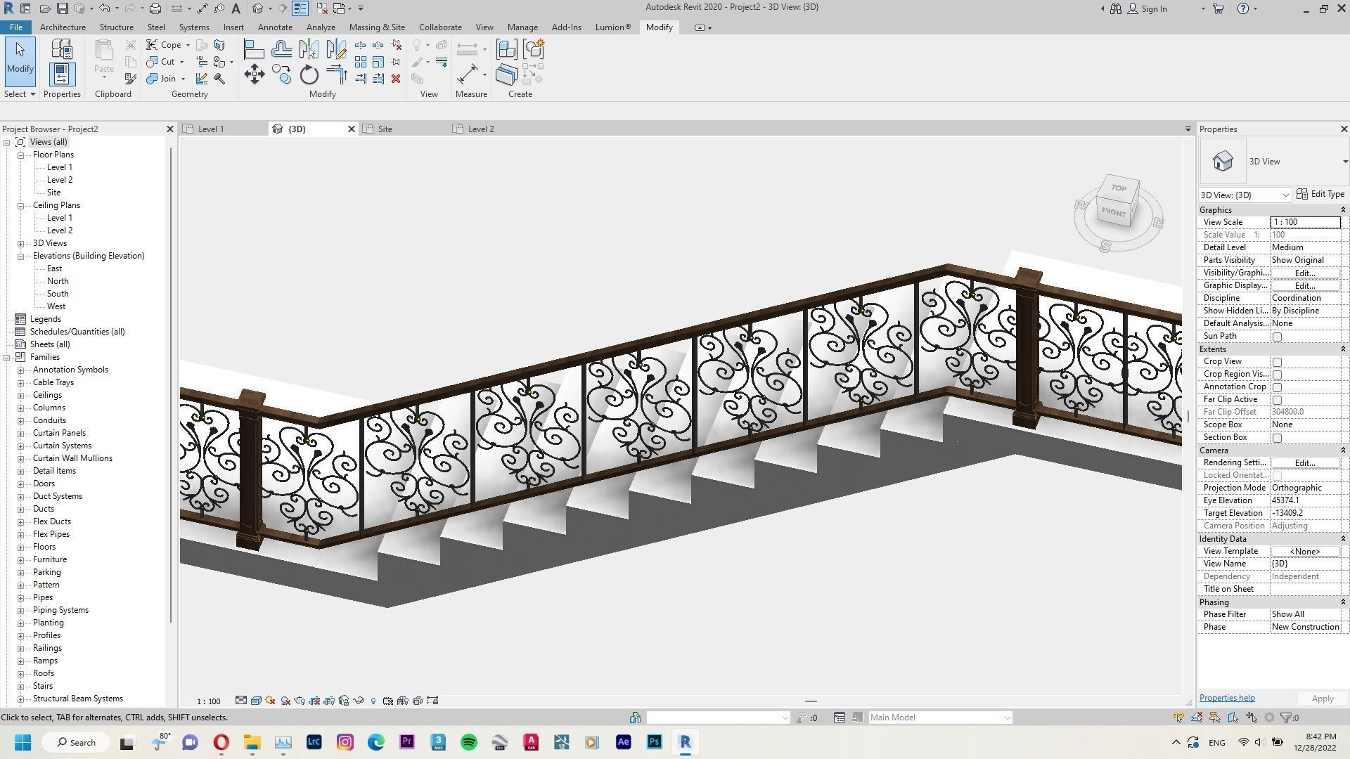 Railing Revit Family Batch 3D model | CGTrader