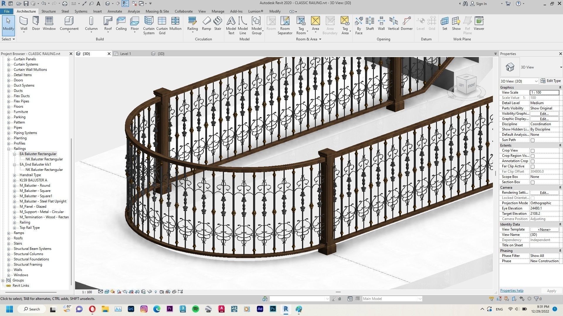 Railing Revit Family Batch 3D model | CGTrader