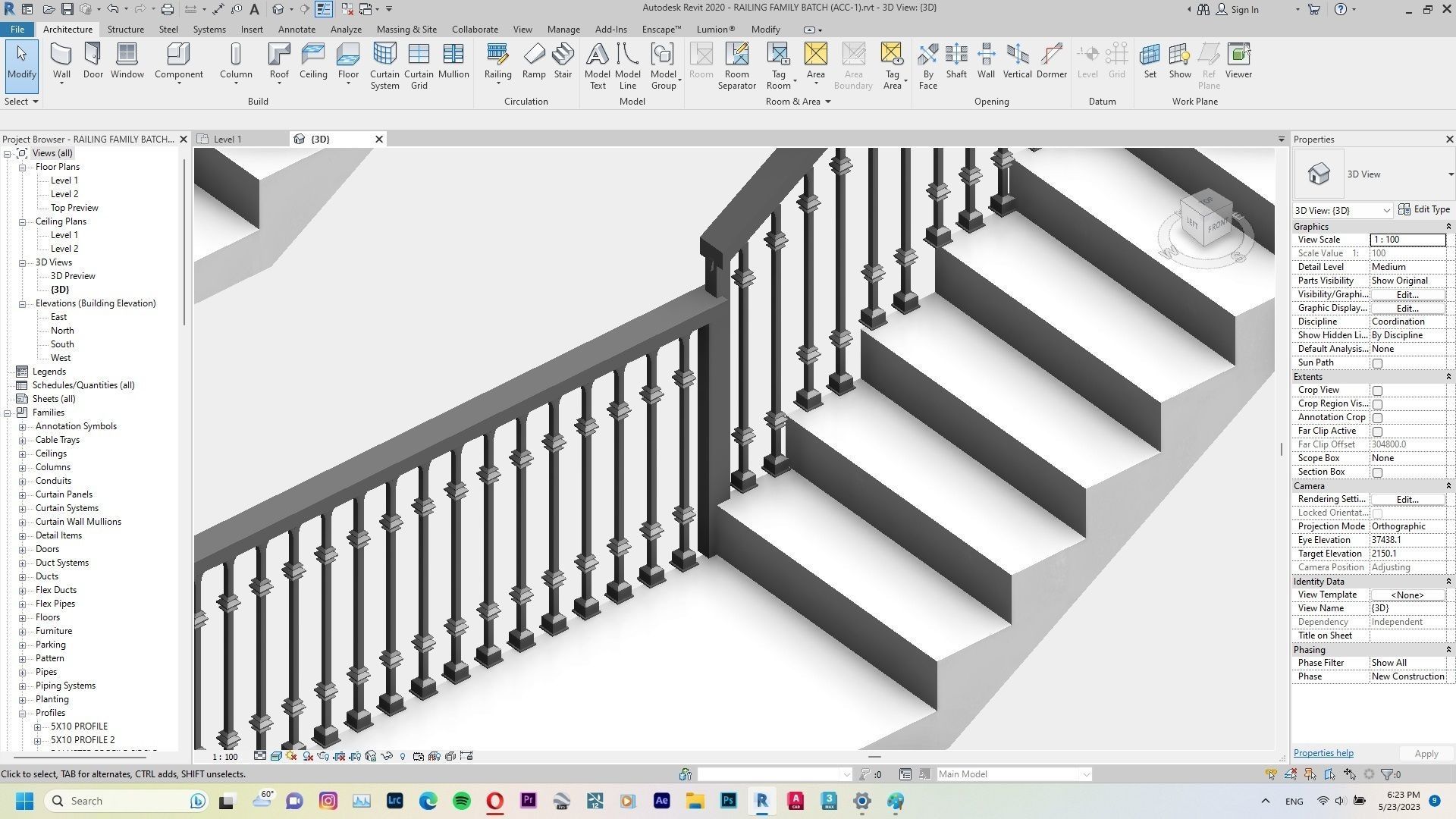 Railing Revit Family Batch 3D model | CGTrader