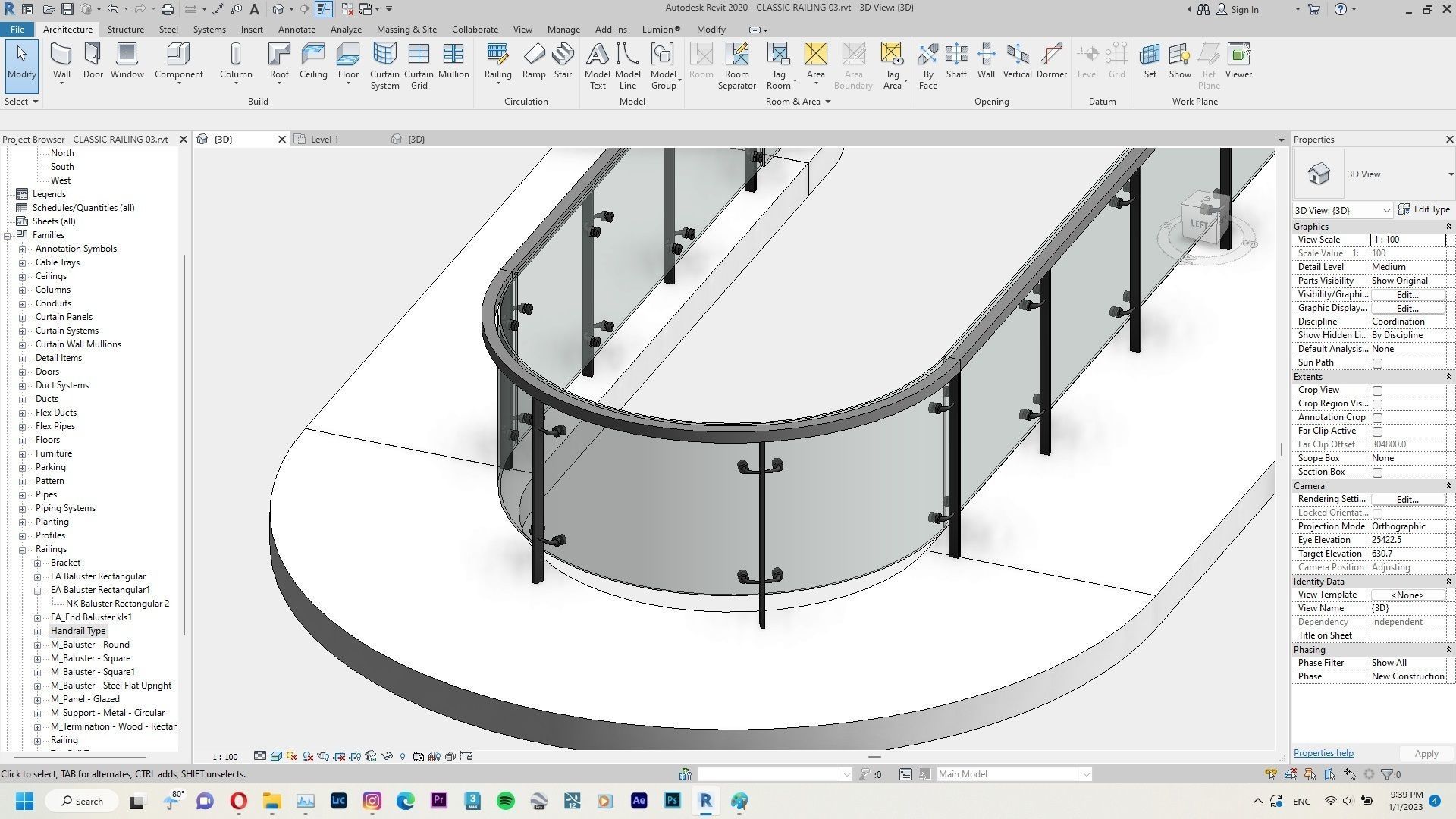 Railing Revit Family Batch 3D model | CGTrader