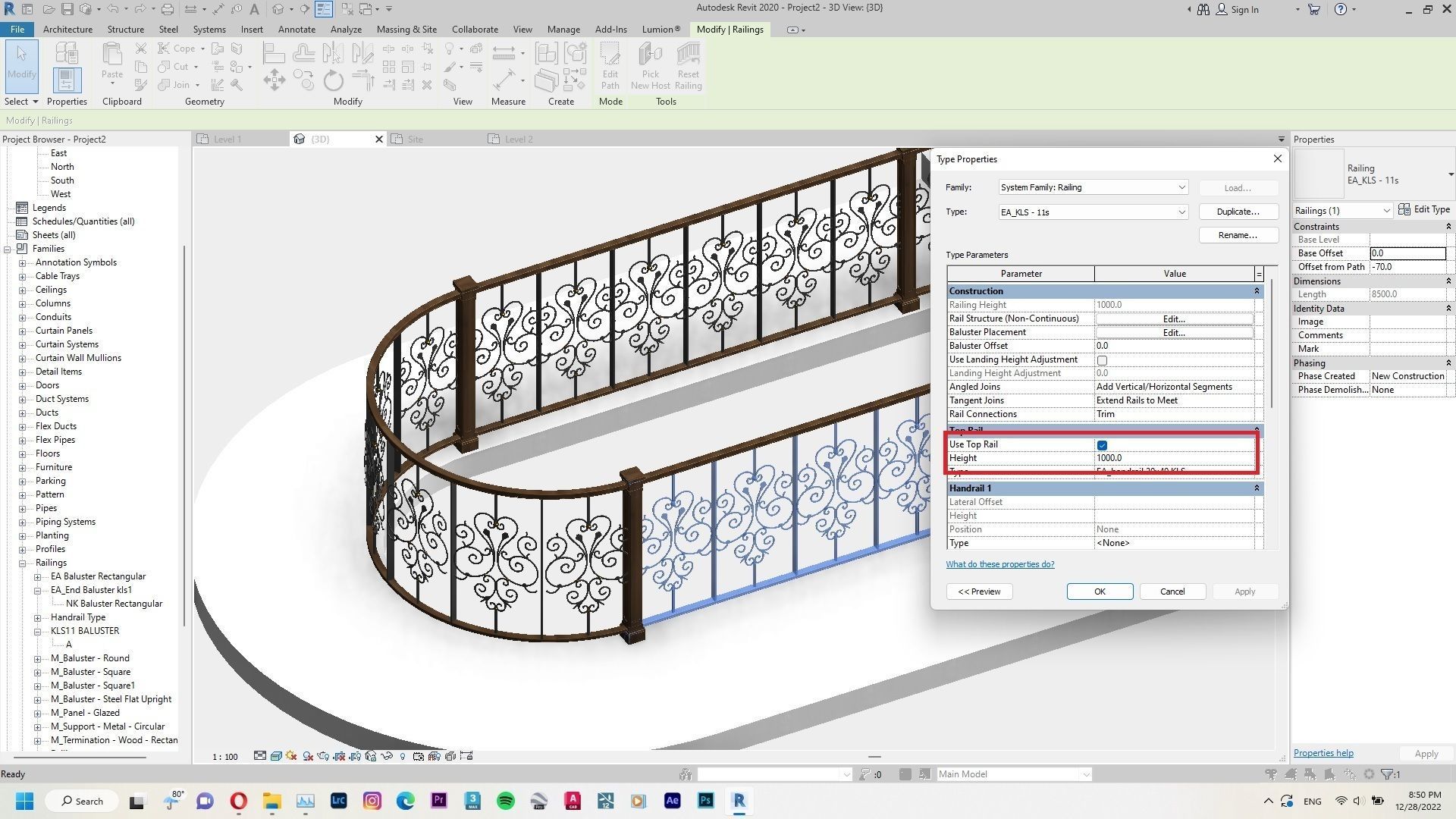 Railing Revit Family Batch 3D model | CGTrader