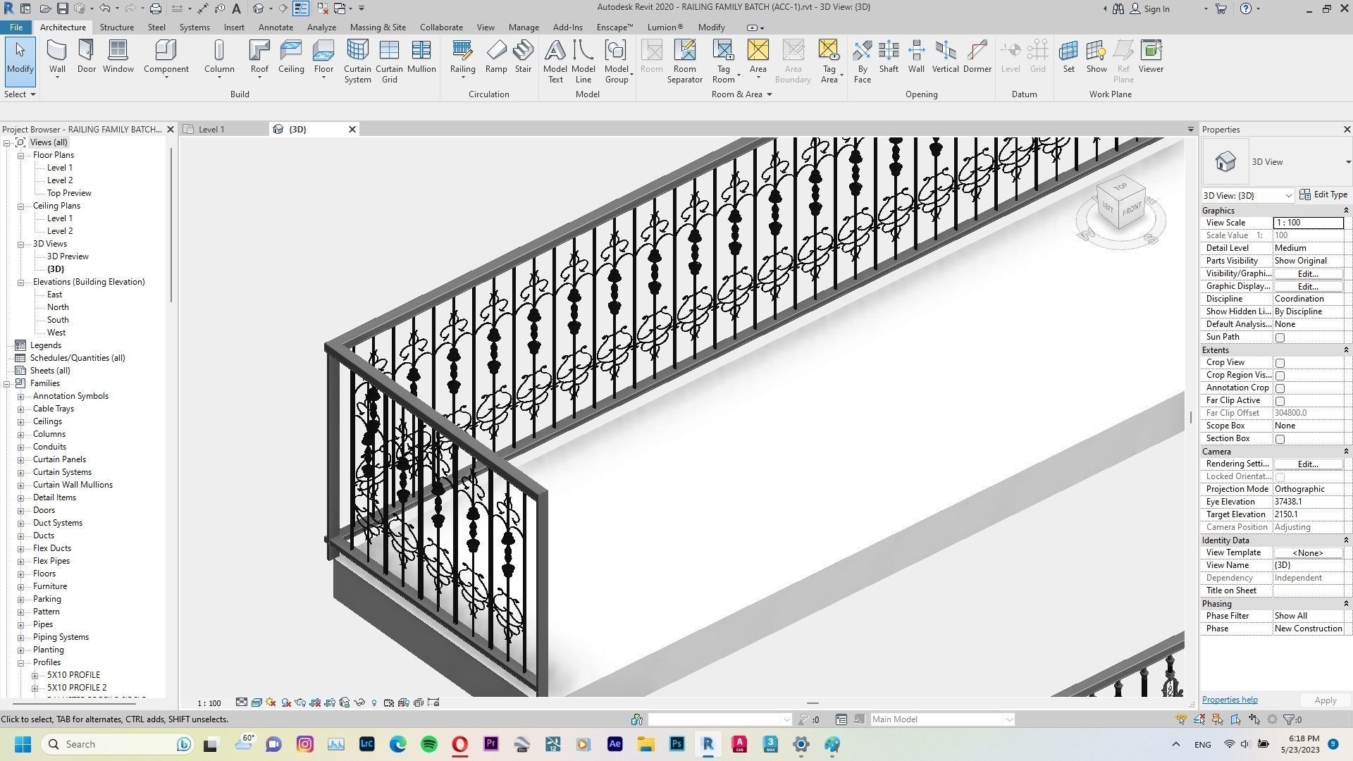 Railing Revit Family Batch 3D model | CGTrader