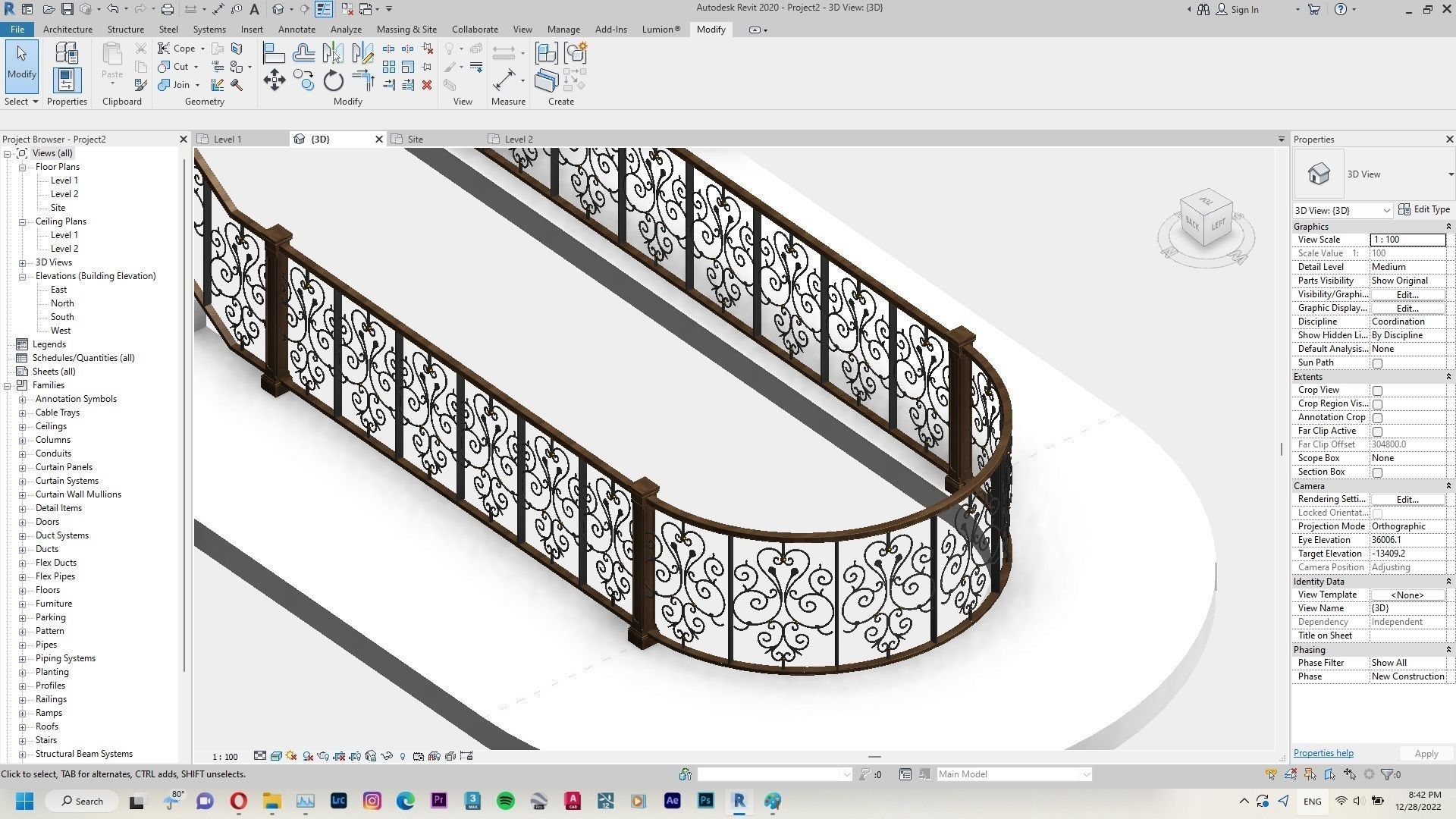 Railing Revit Family Batch 3D model | CGTrader
