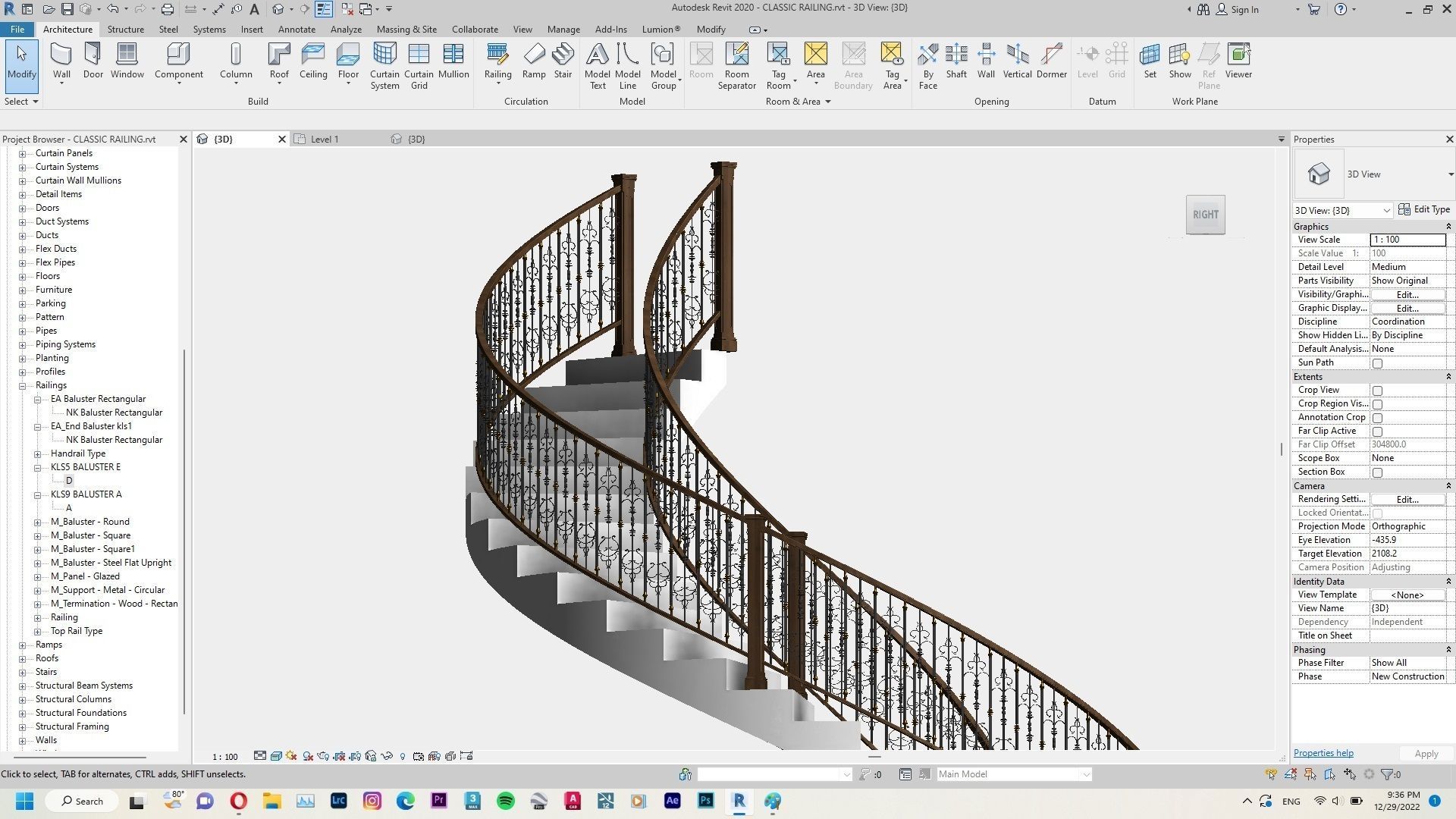 Railing Revit Family Batch 3D model | CGTrader