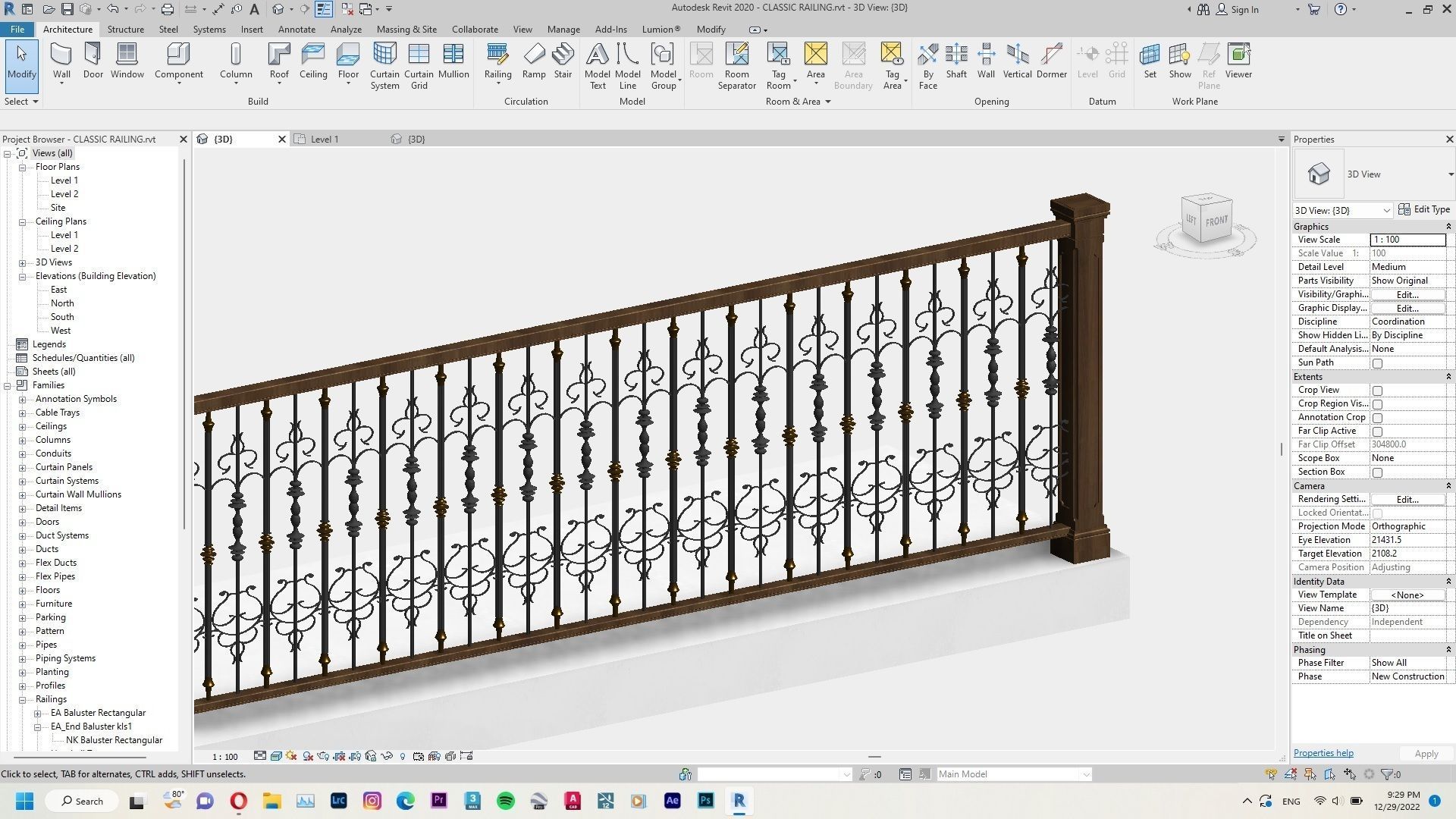 Railing Revit Family Batch 3D model | CGTrader