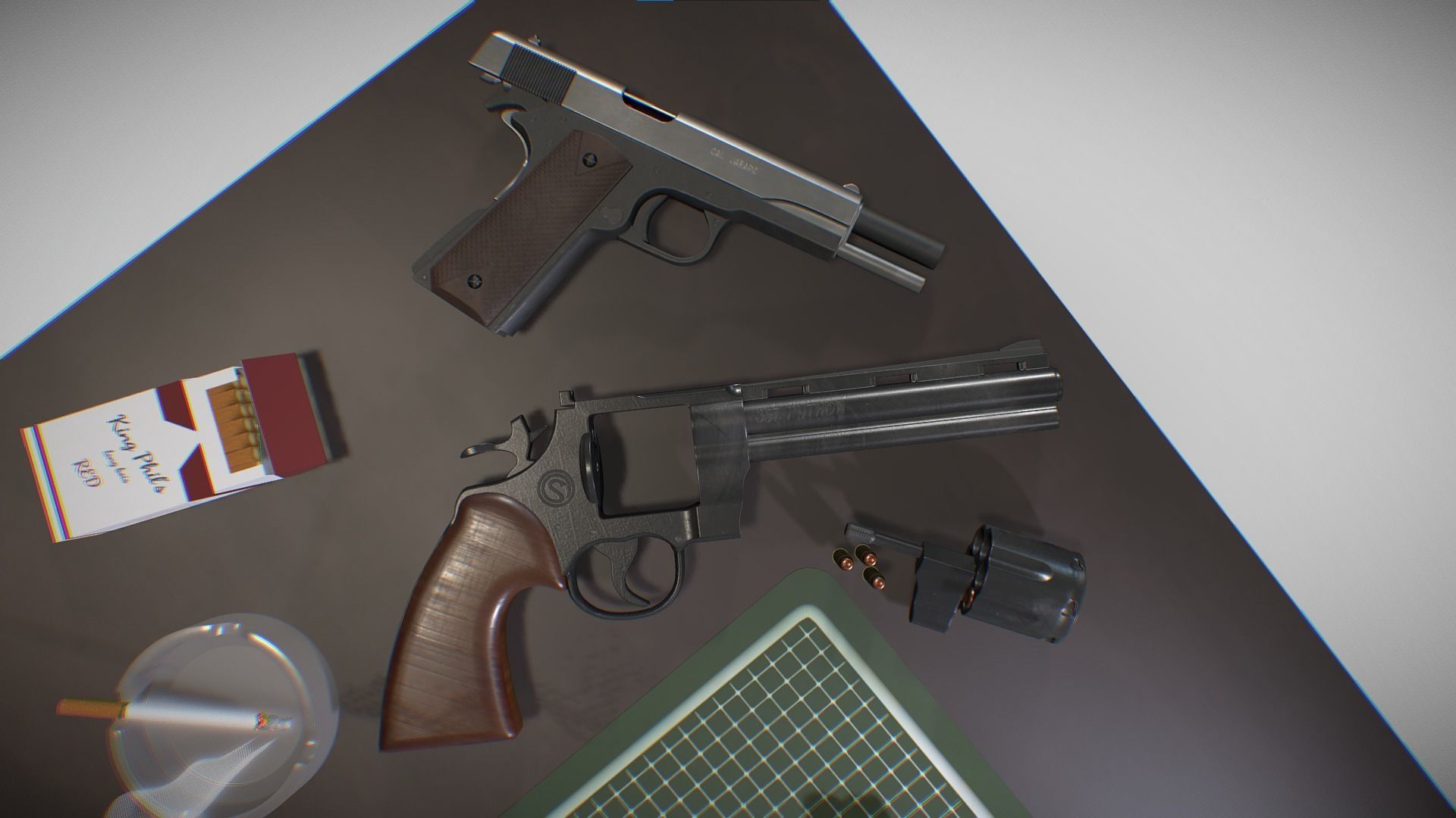 3D model Cold war pistols VR / AR / low-poly | CGTrader