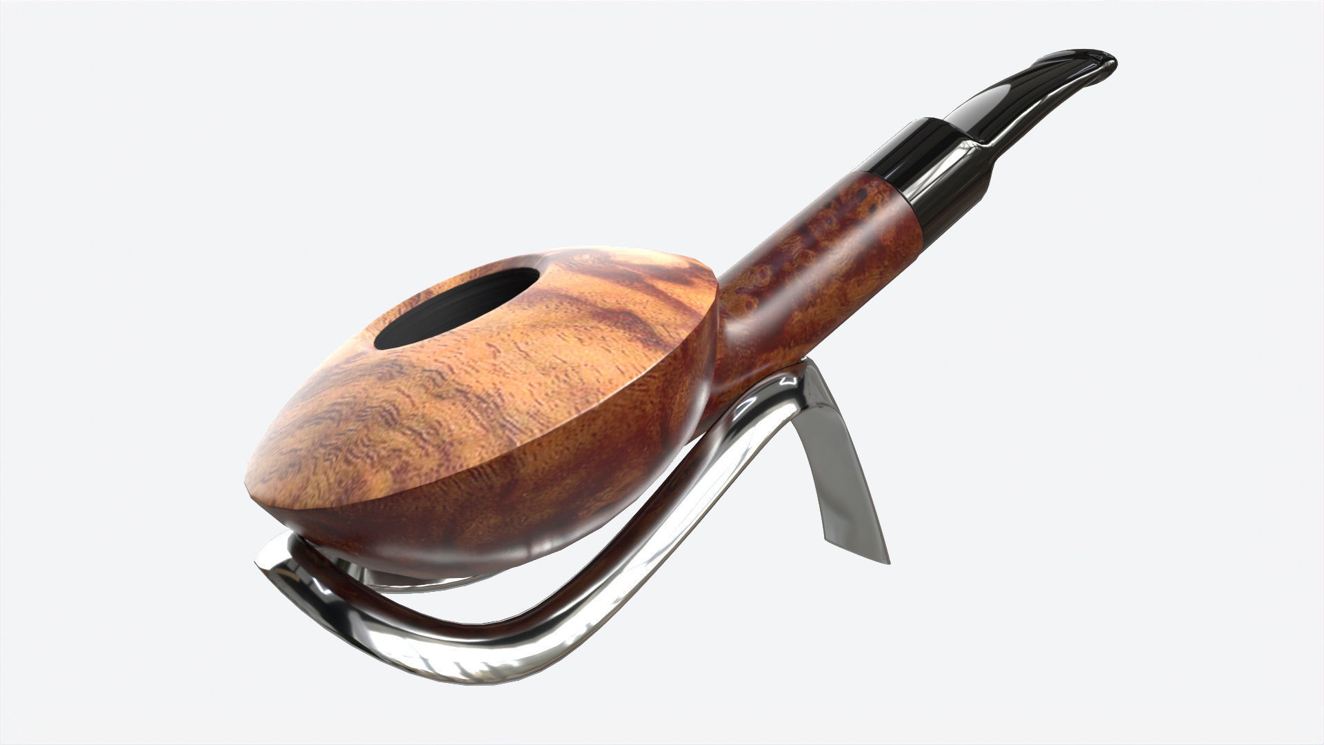 Smoking Pipe Half-bent Briar Wood 02 3D model | CGTrader
