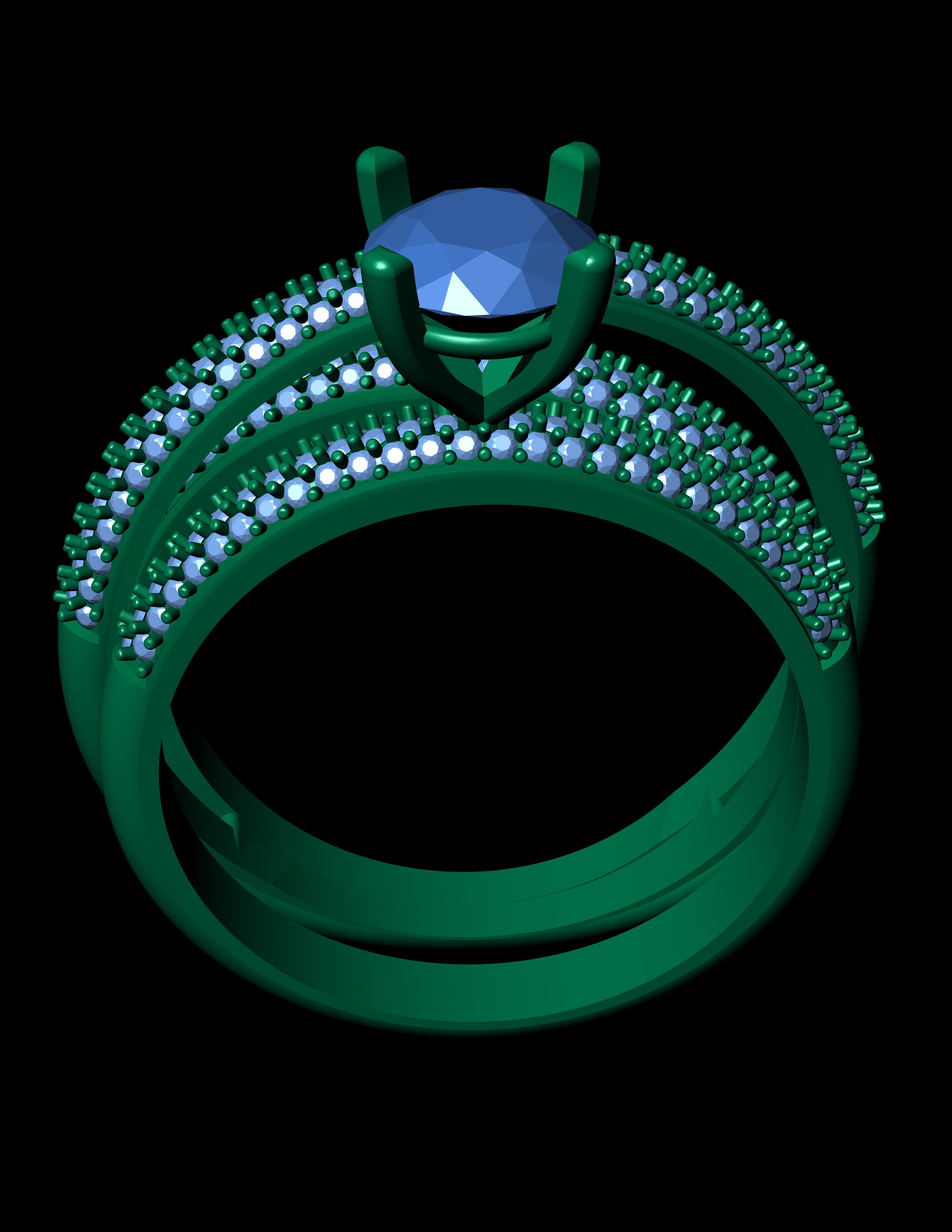 Rose Gold Diamond 3D Print Ring Model 3D model 3D printable | CGTrader