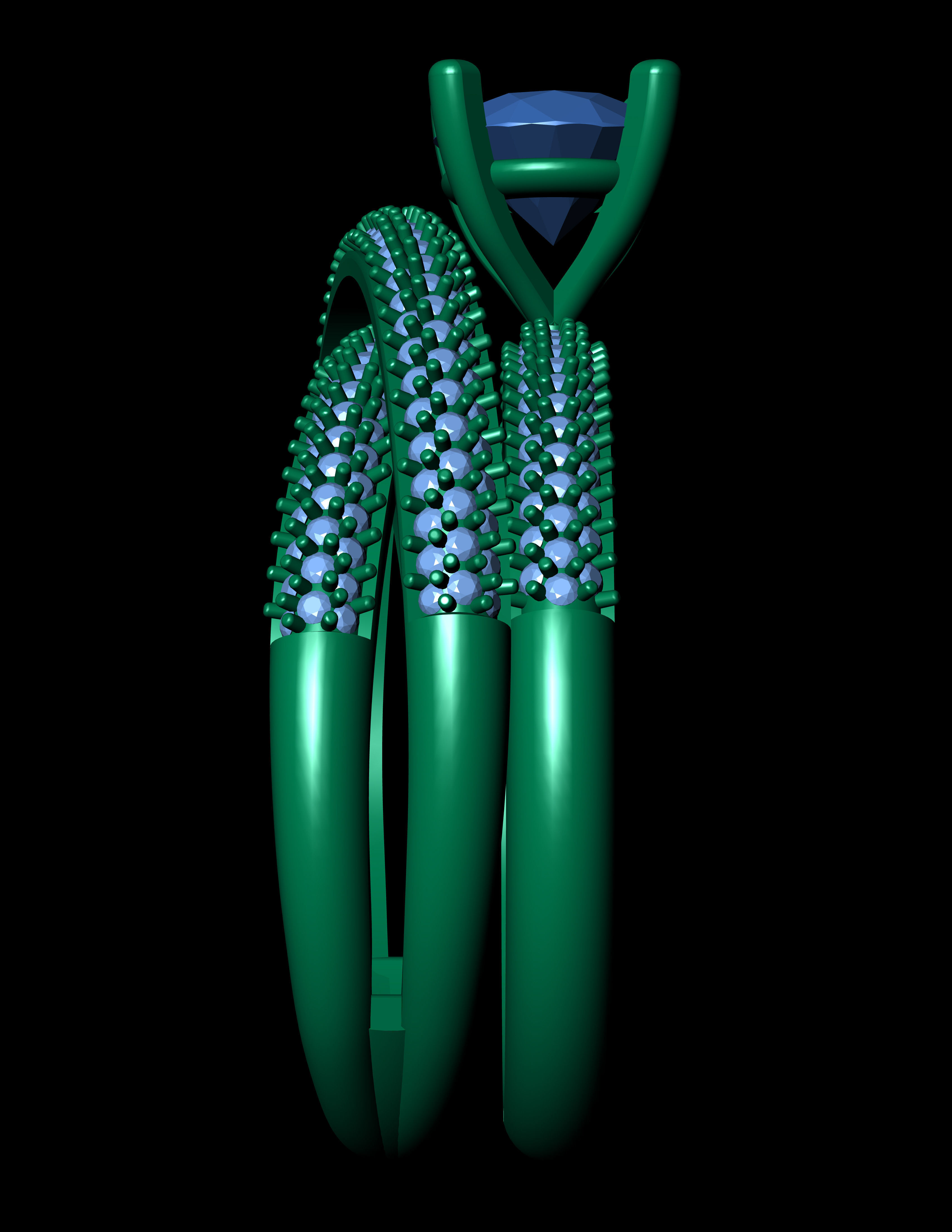 Rose Gold Diamond 3D Print Ring Model 3D model 3D printable | CGTrader