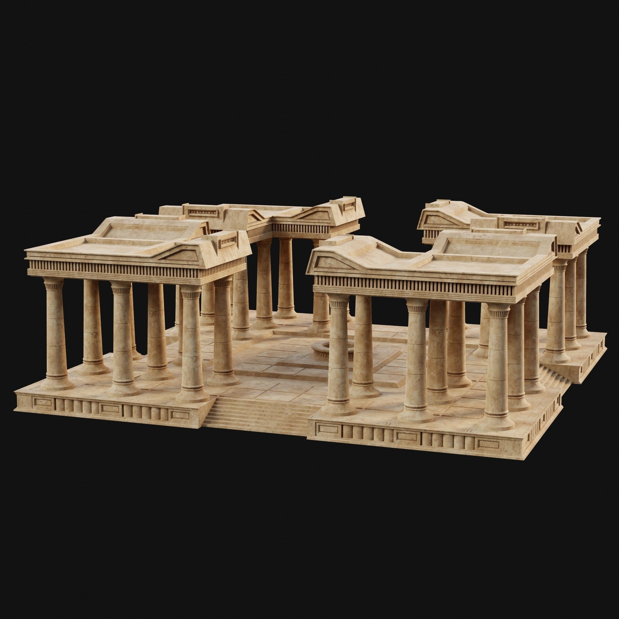 3D model EGYPTIAN ANCIENT ATRIUM TEMPLE EGYPT BATHHOUSE COLLECTION VR ...