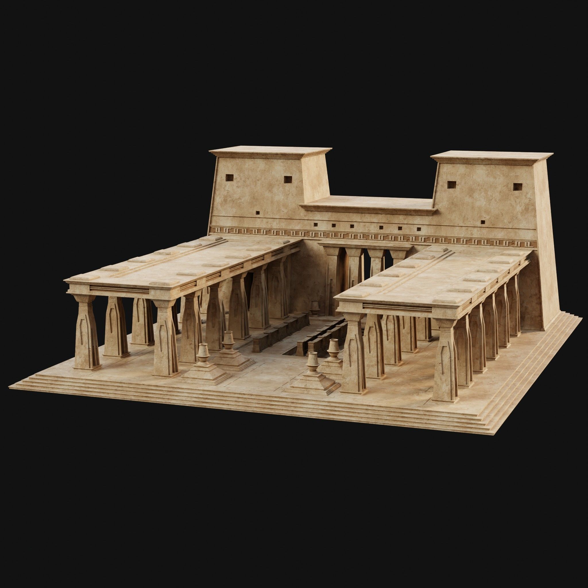 3D model EGYPTIAN ANCIENT ATRIUM TEMPLE EGYPT BATHHOUSE COLLECTION VR ...