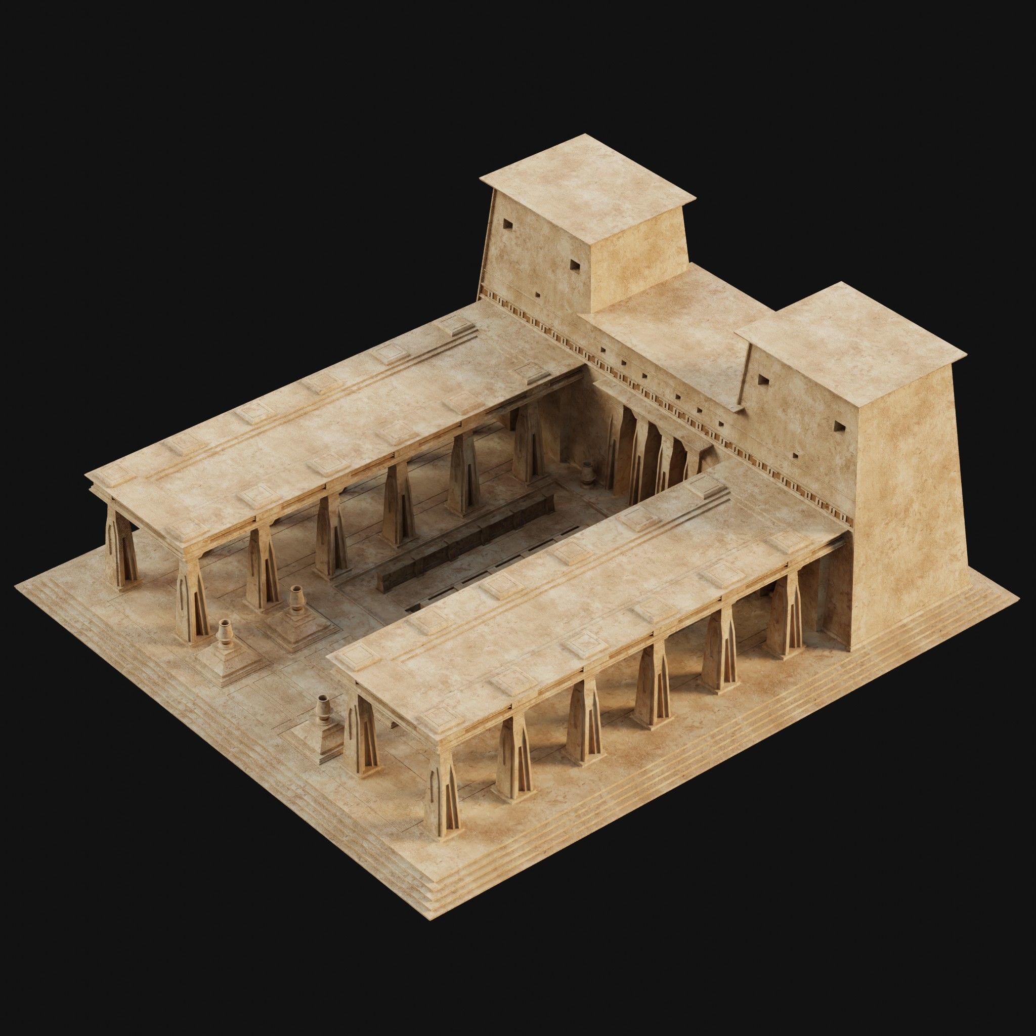 3D model EGYPTIAN ANCIENT ATRIUM TEMPLE EGYPT BATHHOUSE COLLECTION VR ...