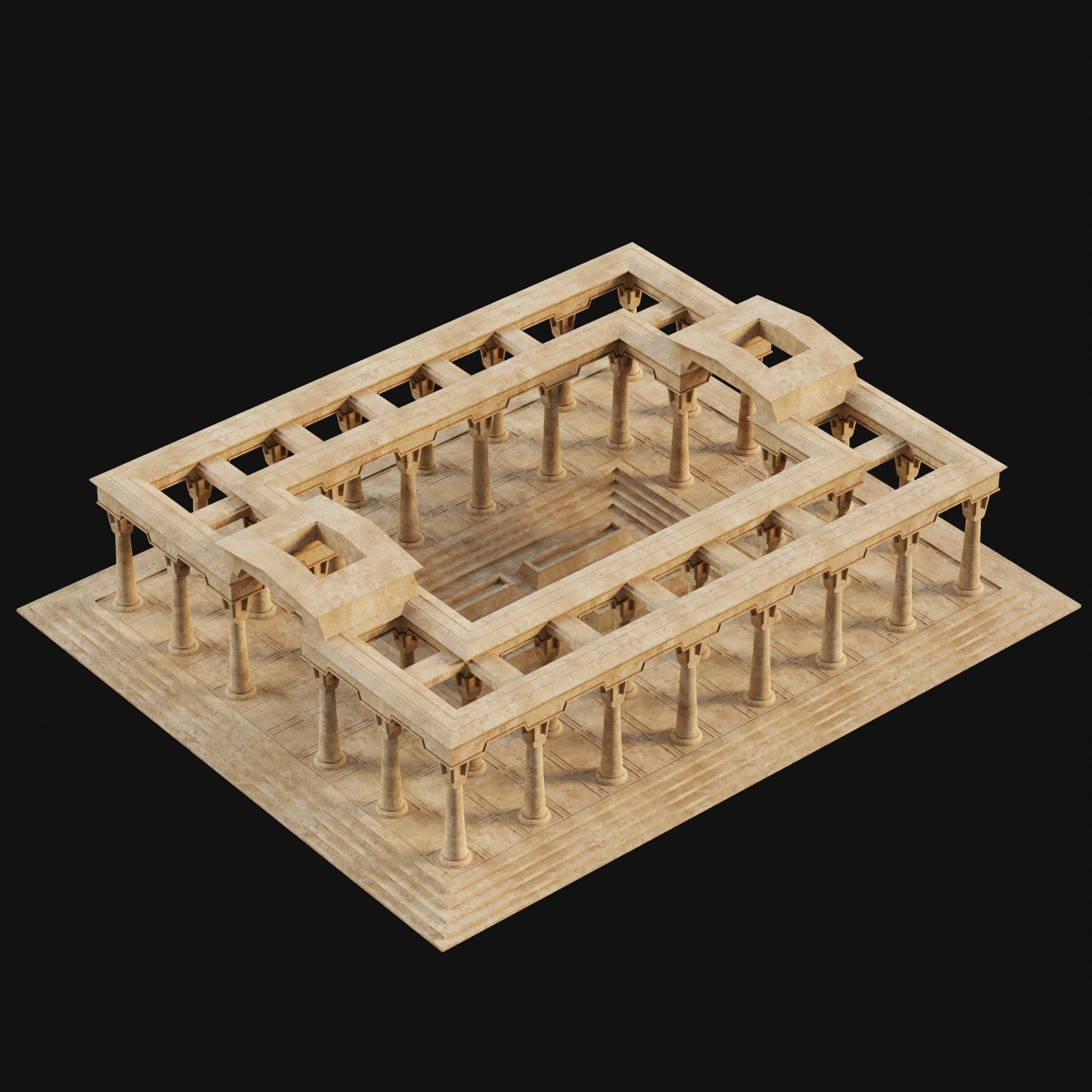 3D model EGYPTIAN ANCIENT ATRIUM TEMPLE EGYPT BATHHOUSE COLLECTION VR ...