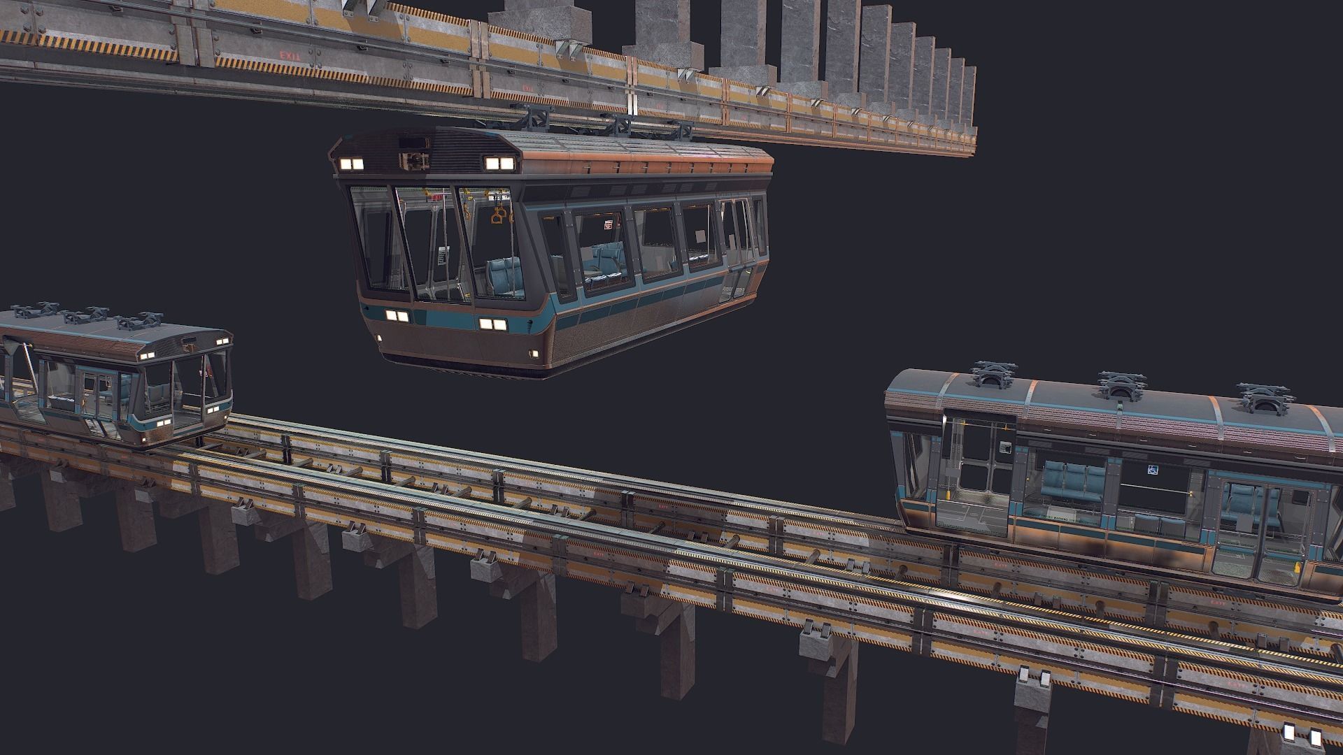 3D model Monorail VR / AR / low-poly | CGTrader