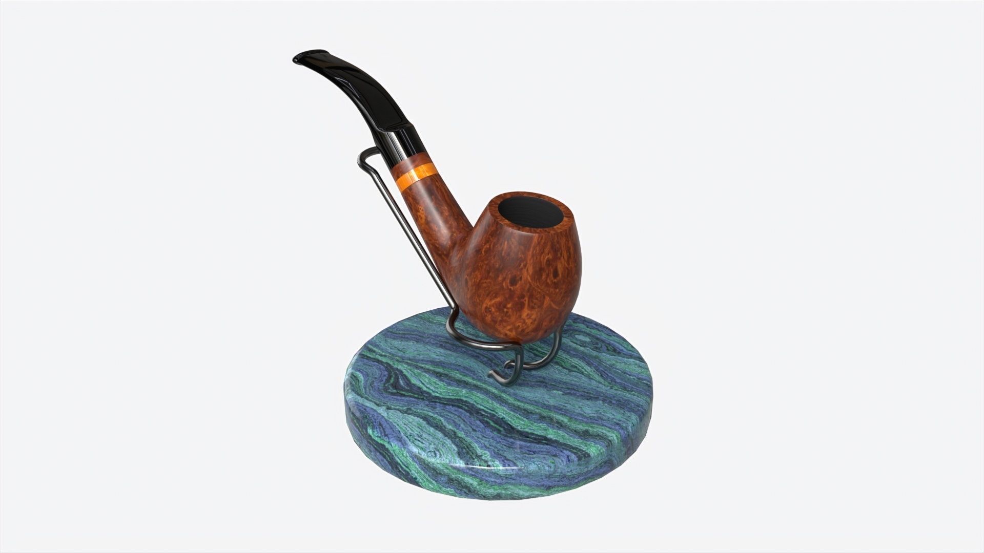 Smoking Pipe Holder Wire with Pipe 3D model | CGTrader