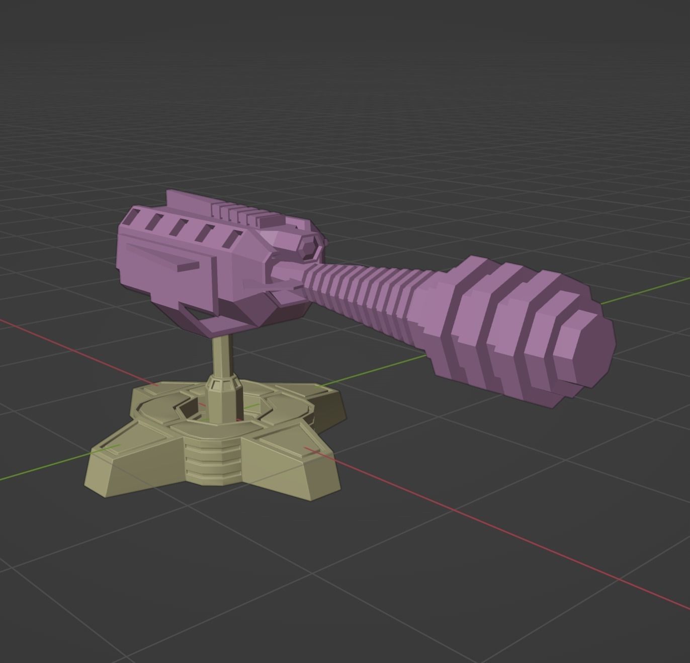 3D model Turret w Cannon Low poly with High Poly VR / AR / low-poly ...