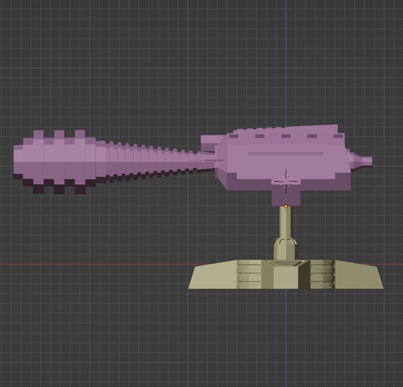 3D model Turret w Cannon Low poly with High Poly VR / AR / low-poly ...