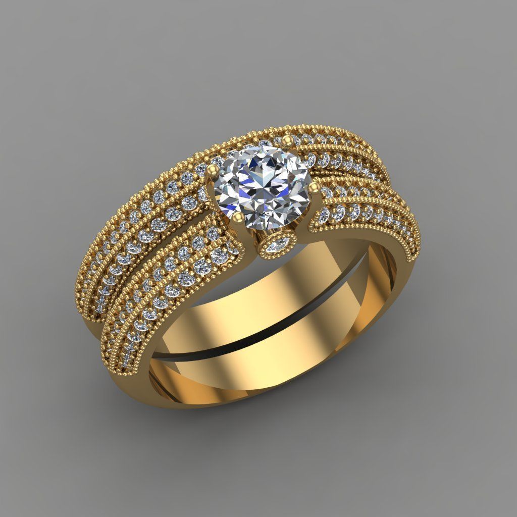 Dubble Diamond RIng 3d Print Model 3D model 3D printable | CGTrader