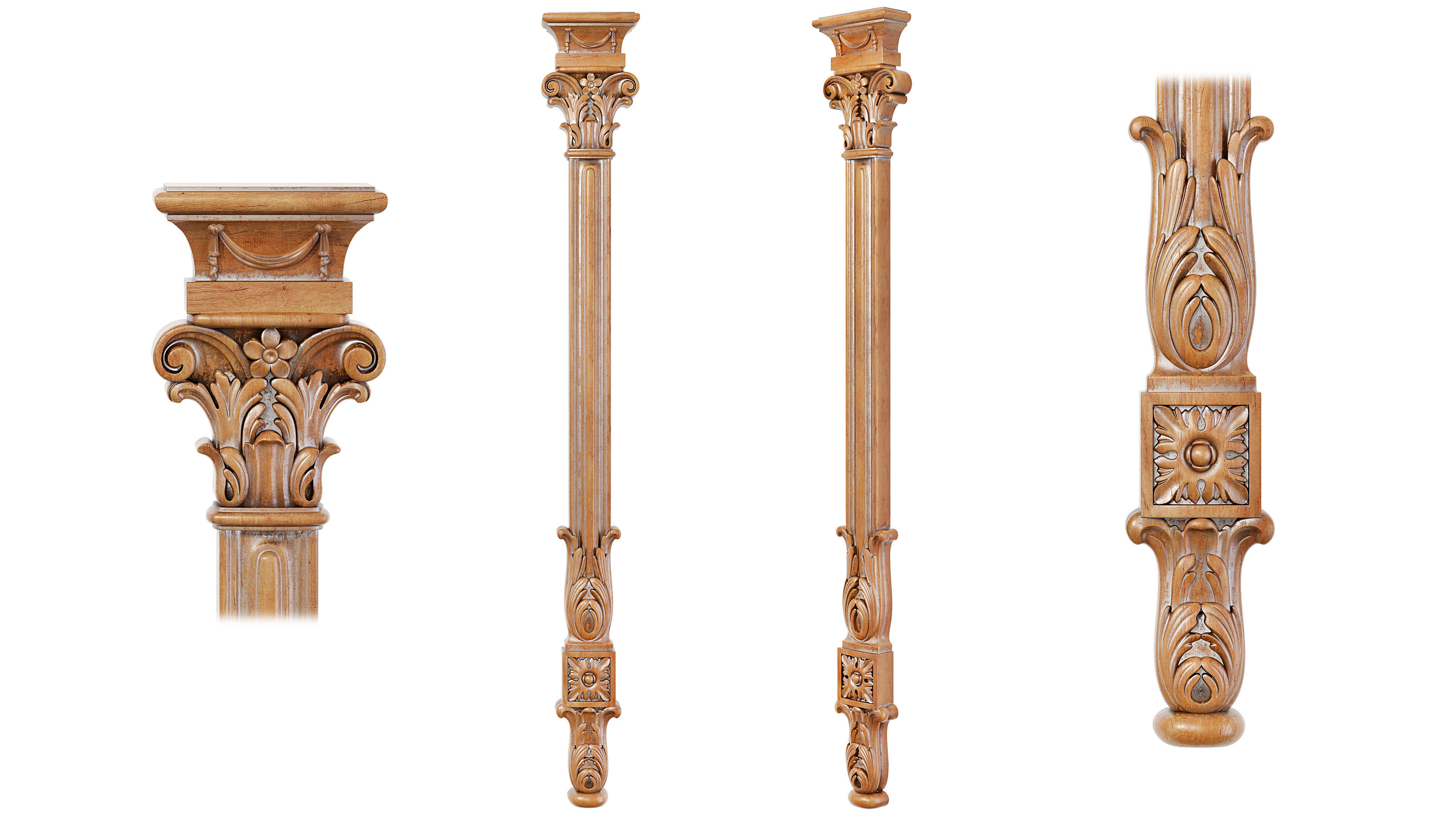 Classic pilaster 08 3D model | CGTrader