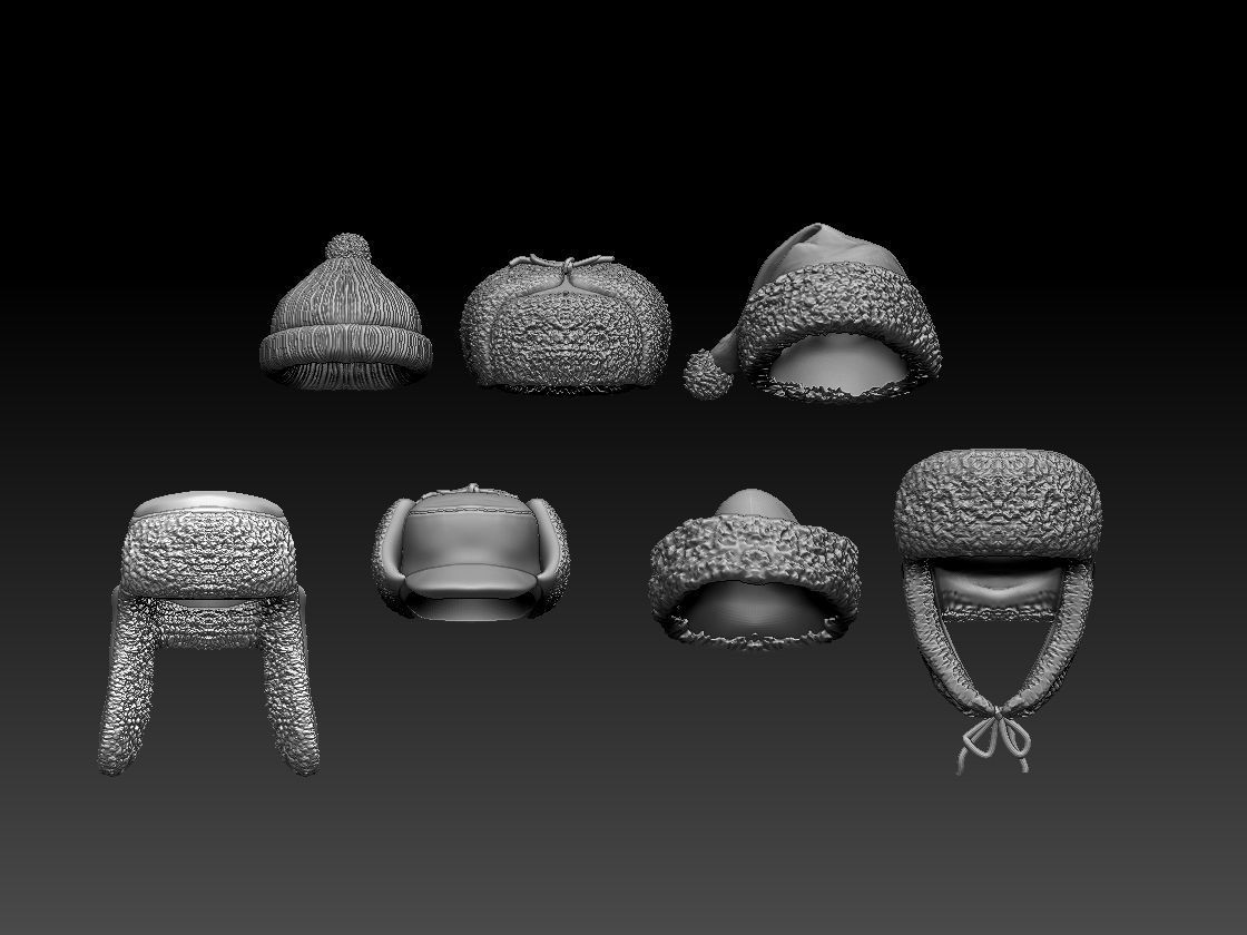 hats winter 3D model 3D printable | CGTrader