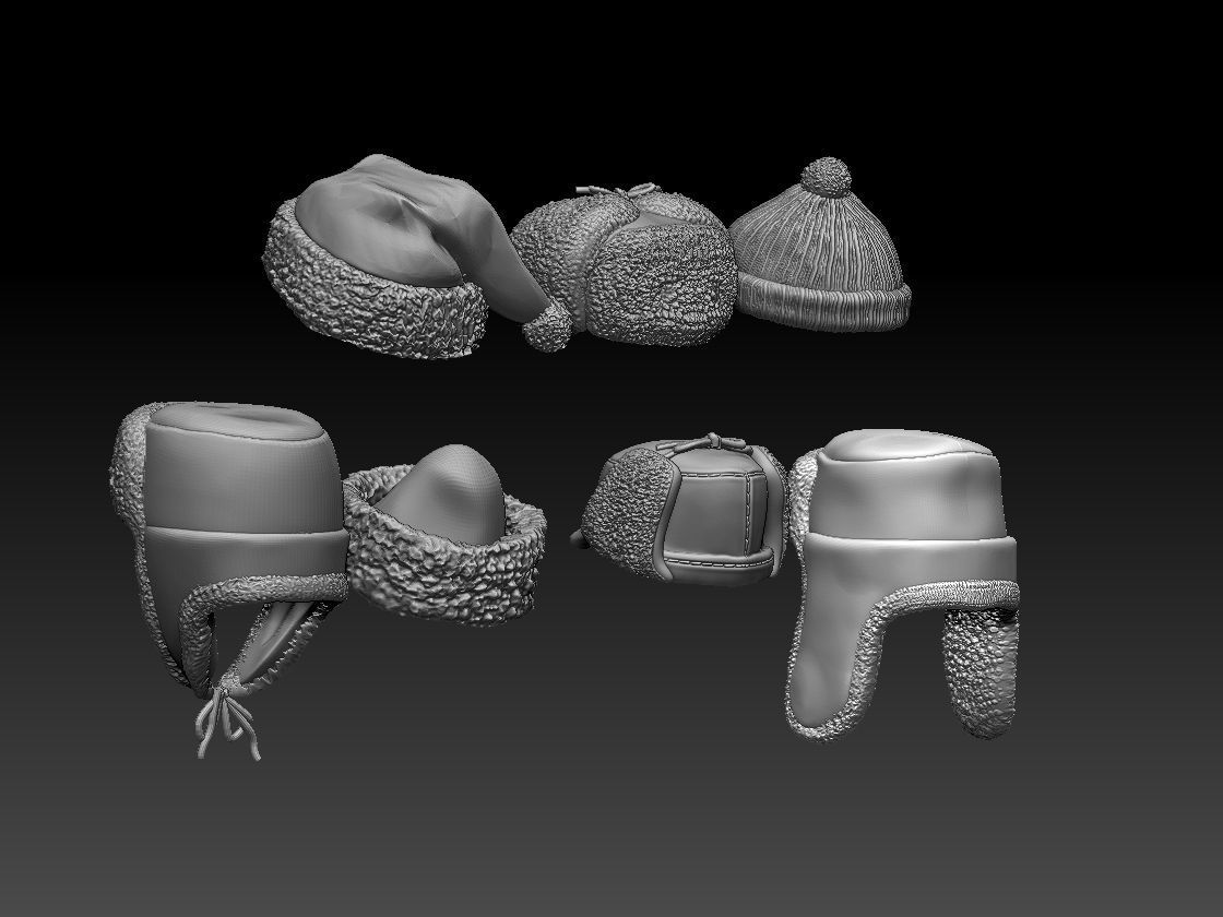 hats winter 3D model 3D printable | CGTrader
