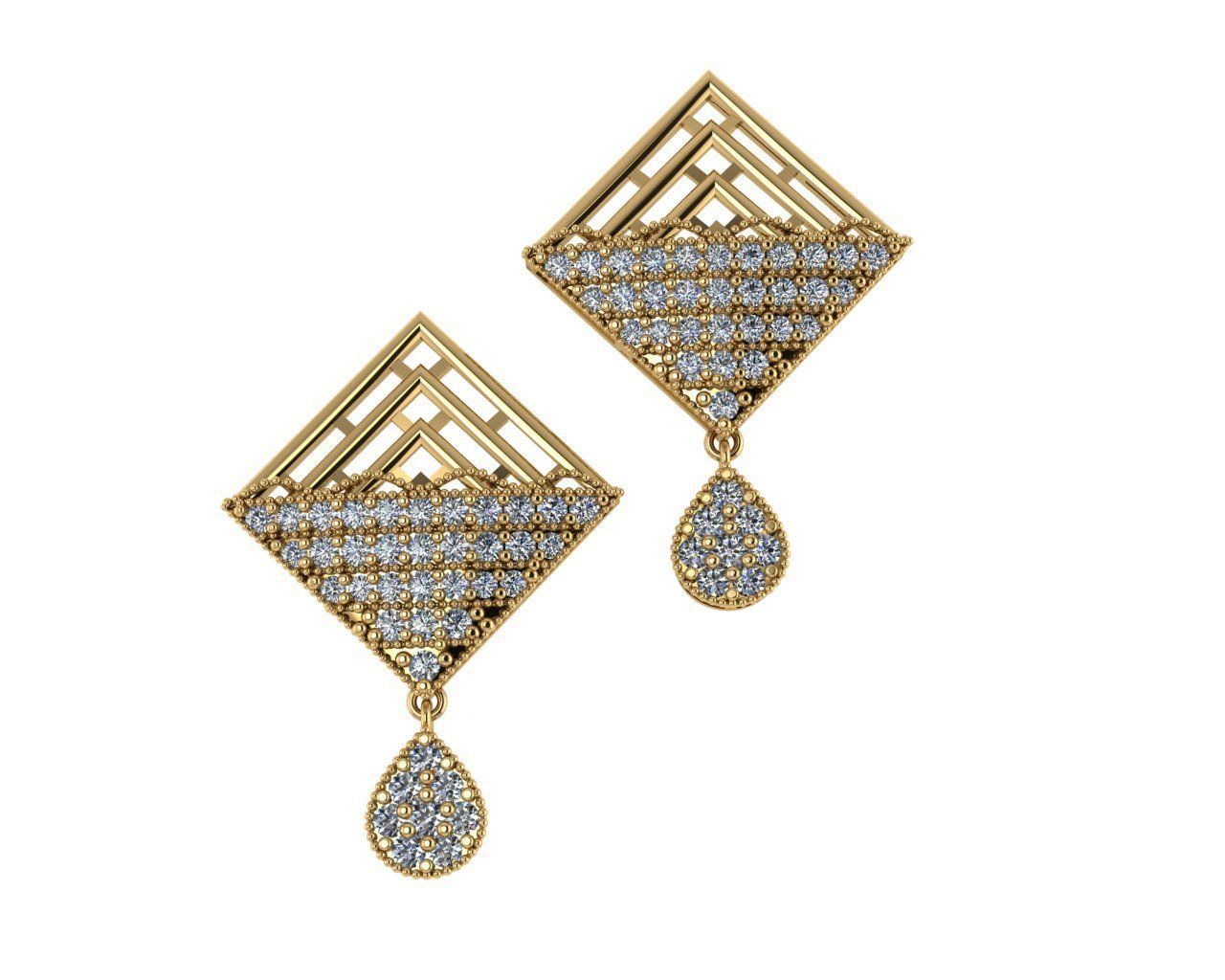 Earrings 3D model 3D printable | CGTrader