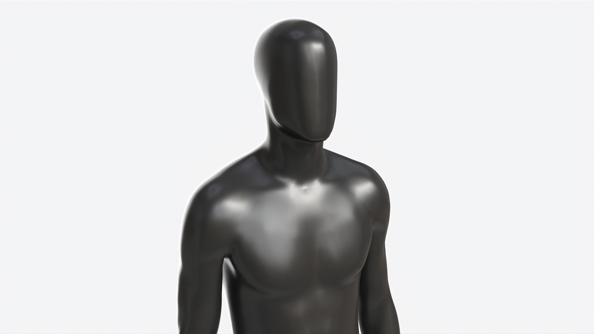 Male Full Body Mannequin Black Plastic 3D model | CGTrader