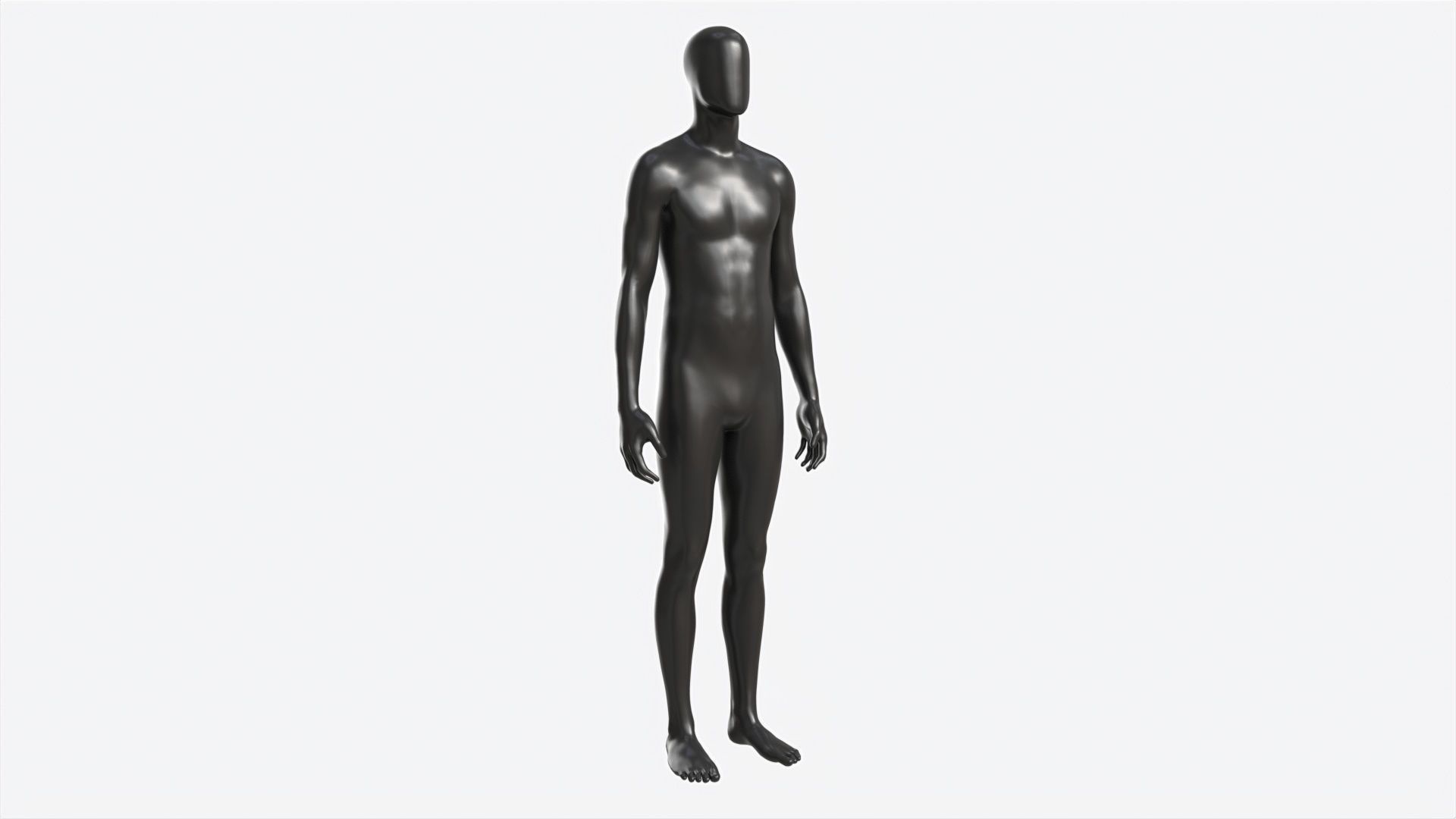 Male Full Body Mannequin Black Plastic 3D model | CGTrader