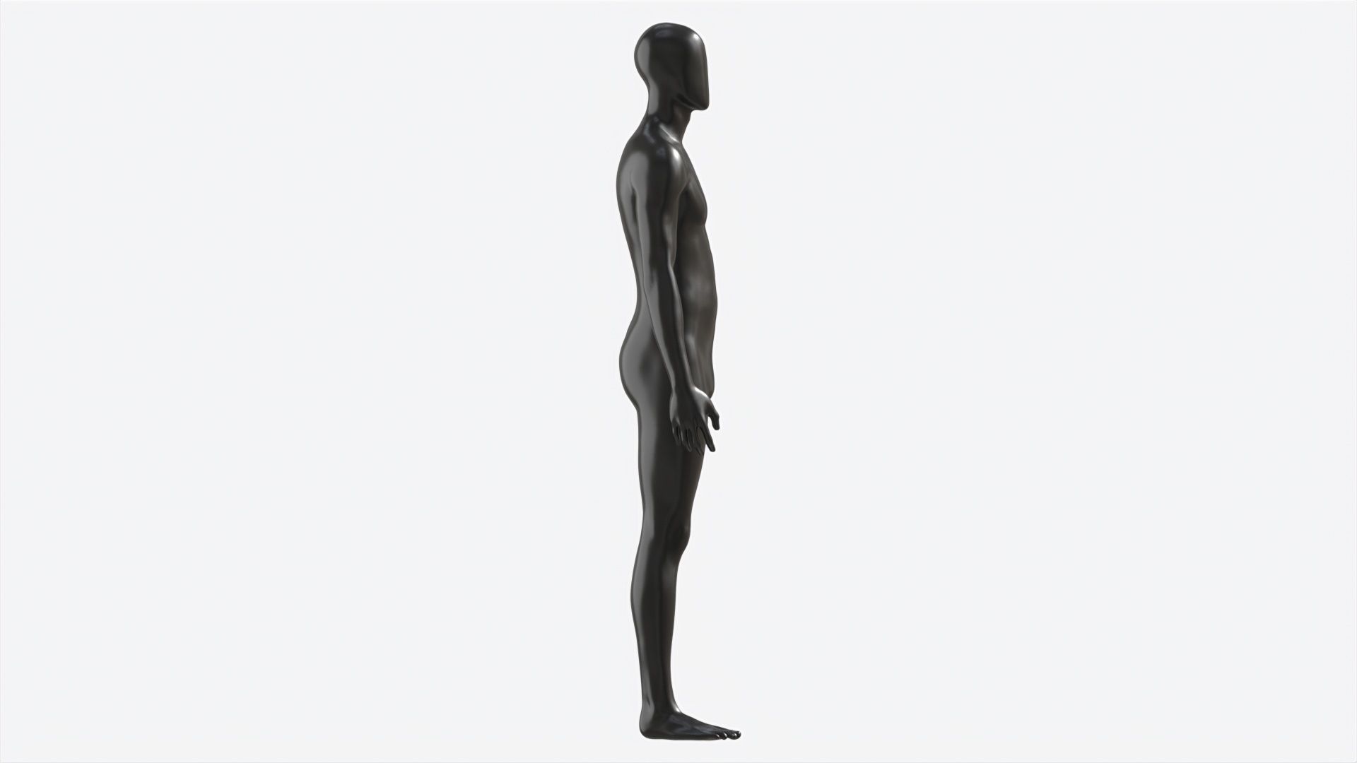 Male Full Body Mannequin Black Plastic 3D model | CGTrader