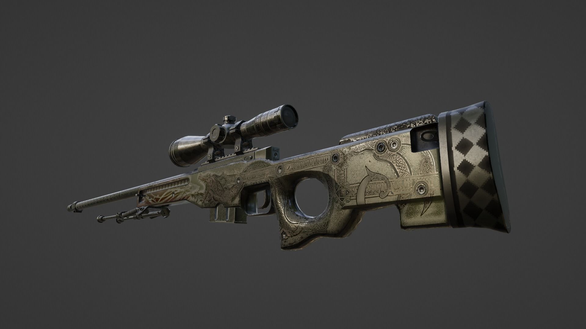 AWP Sniper Rifle Dragon Lore 3D model | CGTrader