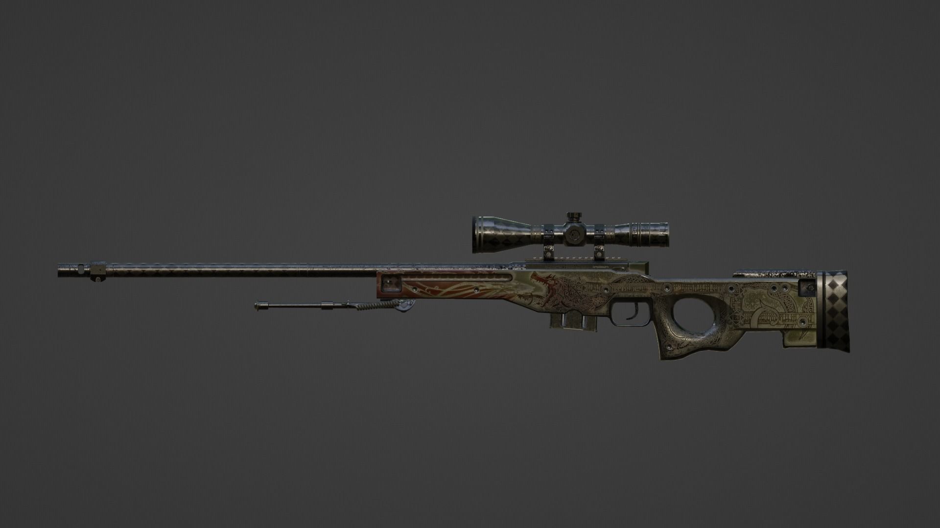 AWP Sniper Rifle Dragon Lore 3D model | CGTrader