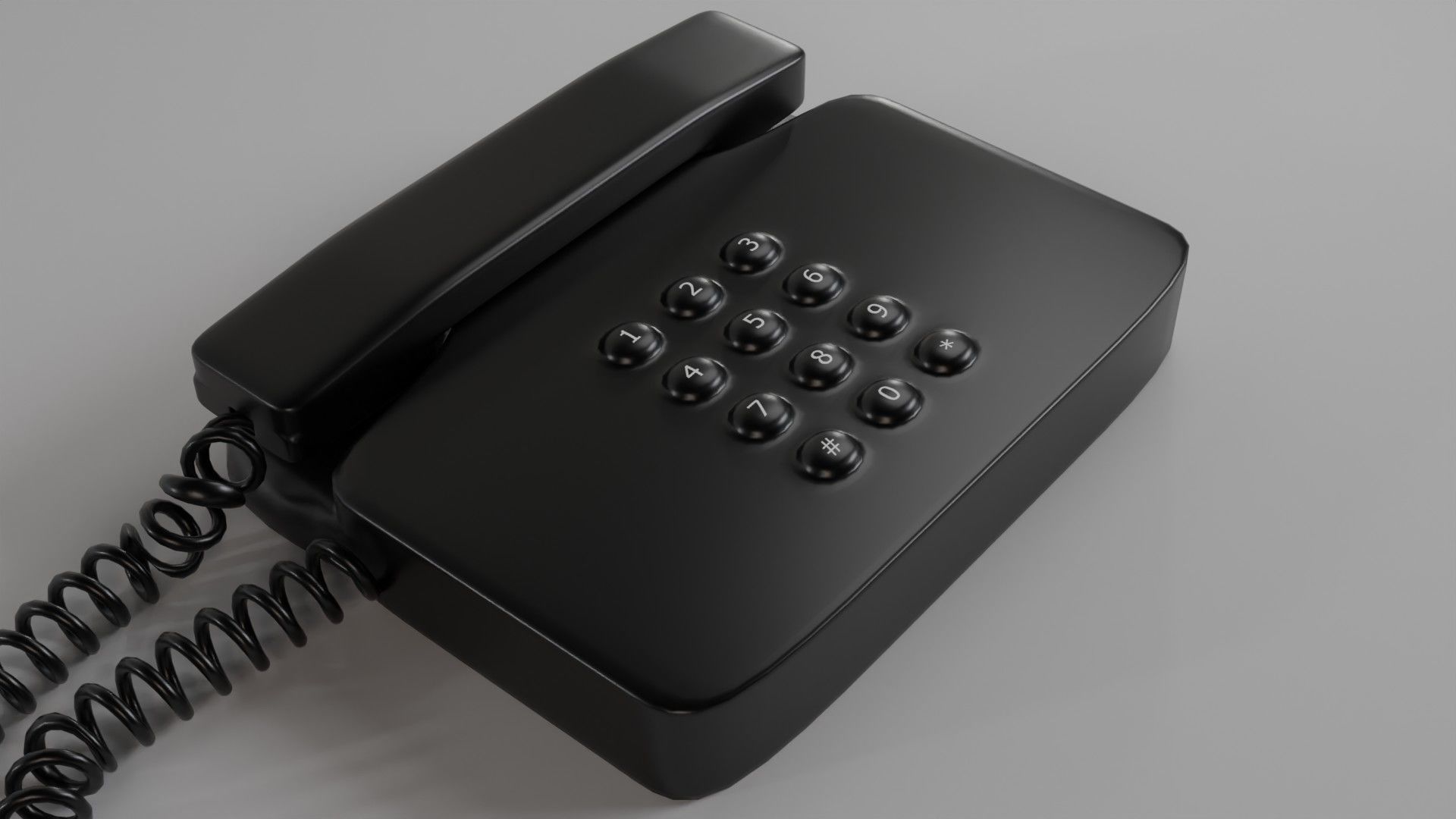old model corded phone free 3D model | CGTrader