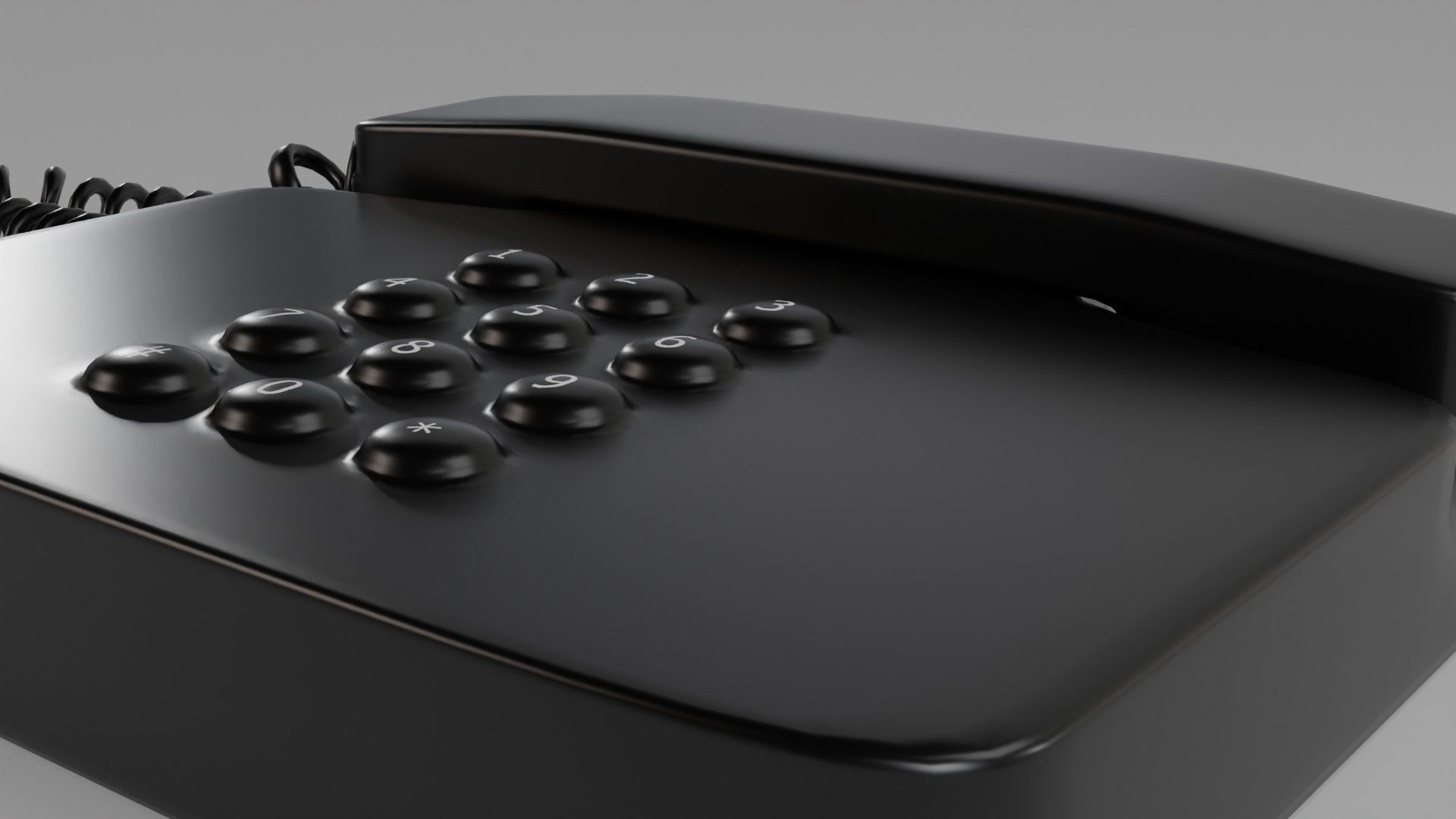 old model corded phone free 3D model | CGTrader