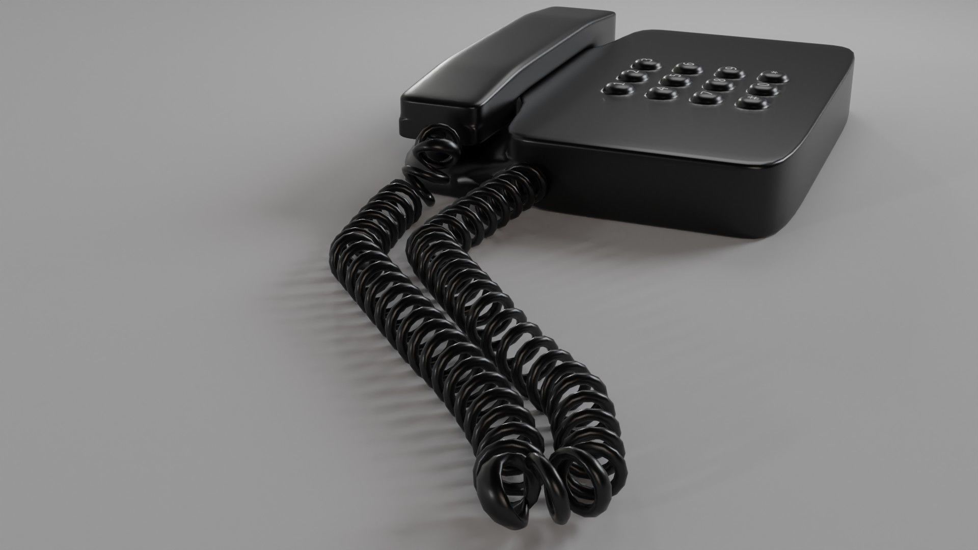 old model corded phone free 3D model | CGTrader