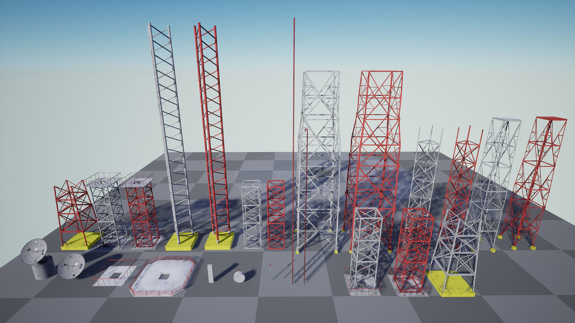 3D model Modular Radio Tower 26 Assets VR / AR / low-poly | CGTrader