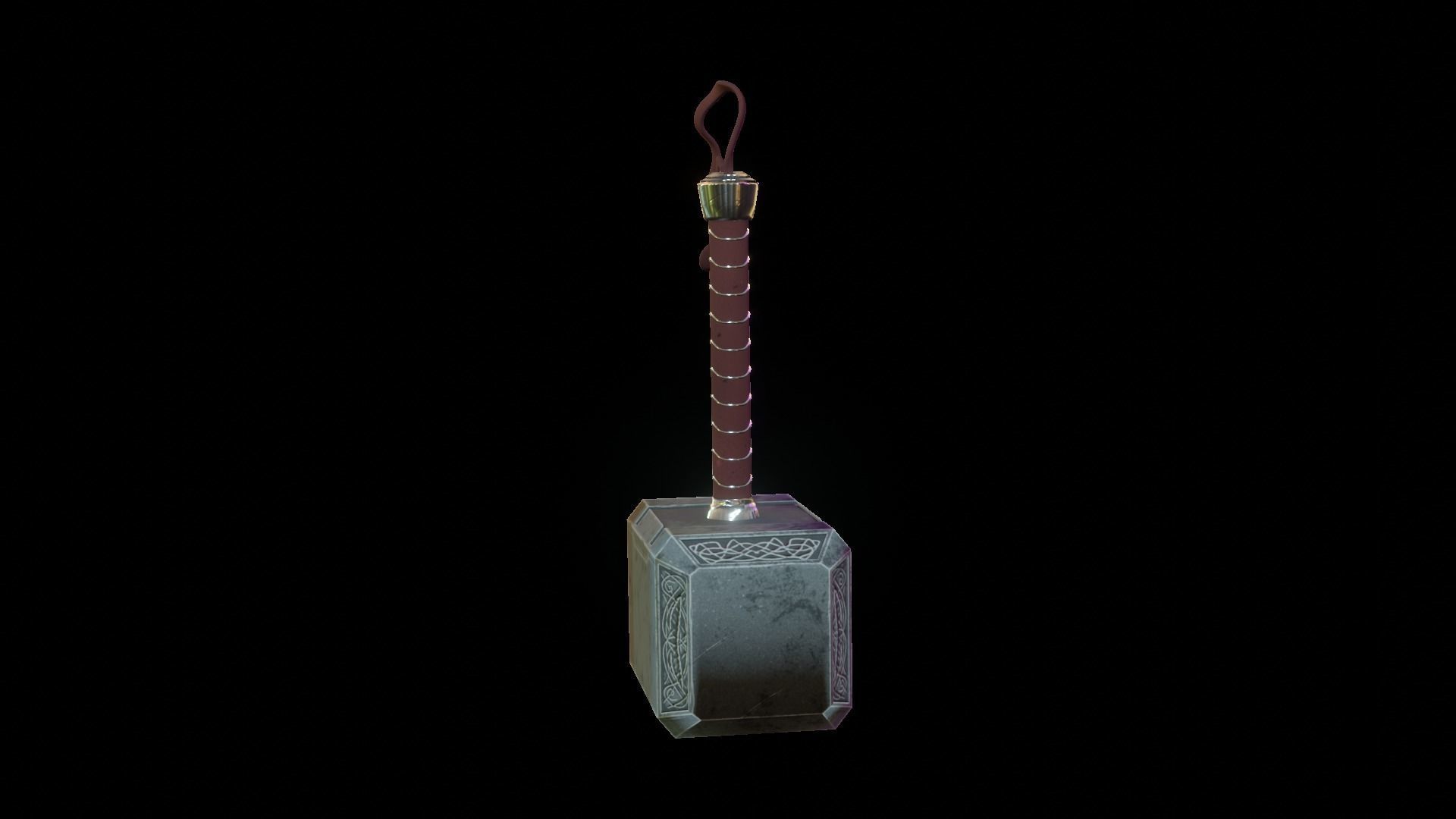 3D model Mjolnir Thor Hammer 3D Model VR / AR / low-poly rigged ...