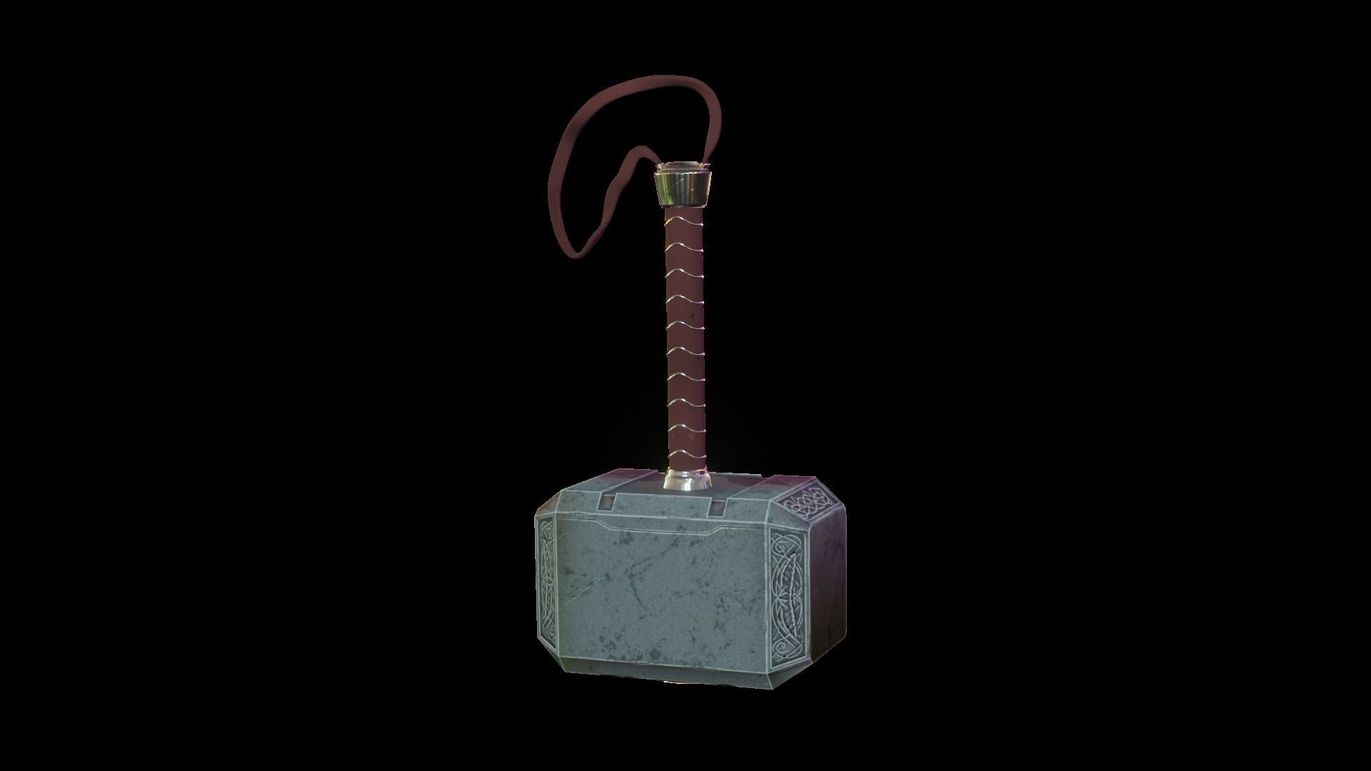 3D model Mjolnir Thor Hammer 3D Model VR / AR / low-poly rigged ...
