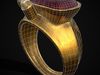 3D model Ruby Pearl Gold Ring VR / AR / low-poly | CGTrader