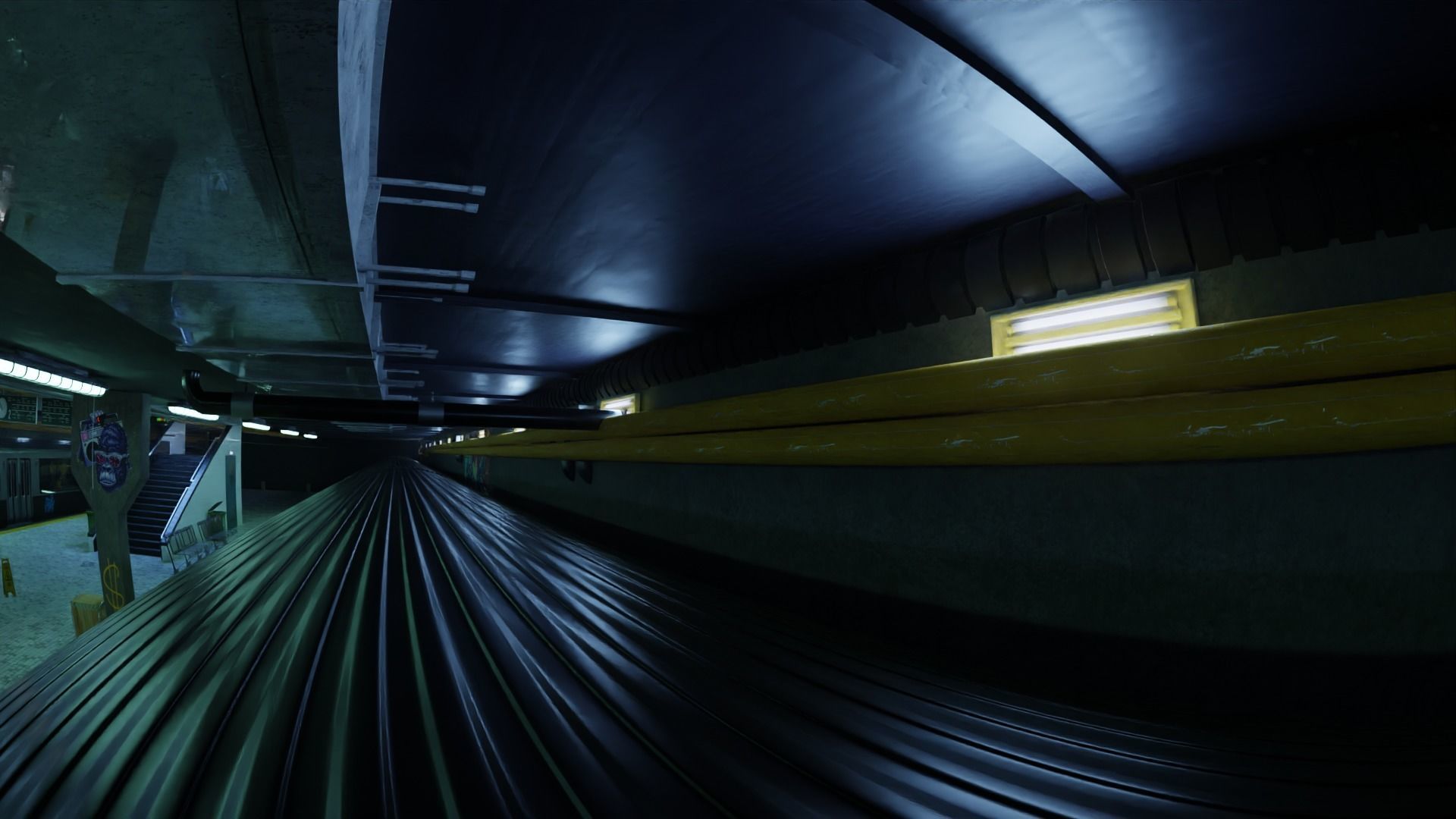 Subway Station Scene 3D Blend File Textured FBX OBJ MTL Files 3D model ...