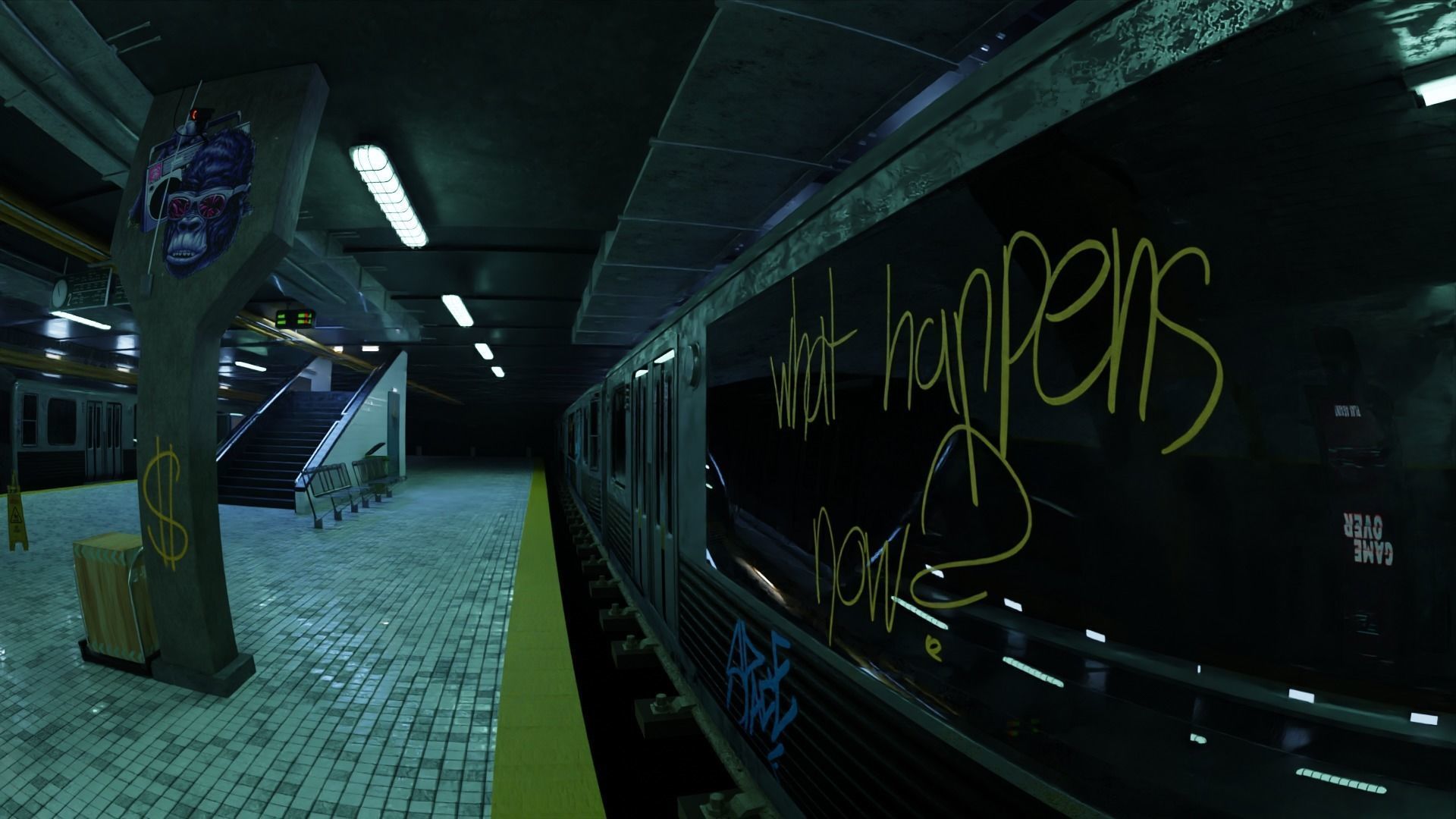 Subway Station Scene 3D Blend File Textured FBX OBJ MTL Files 3D model ...