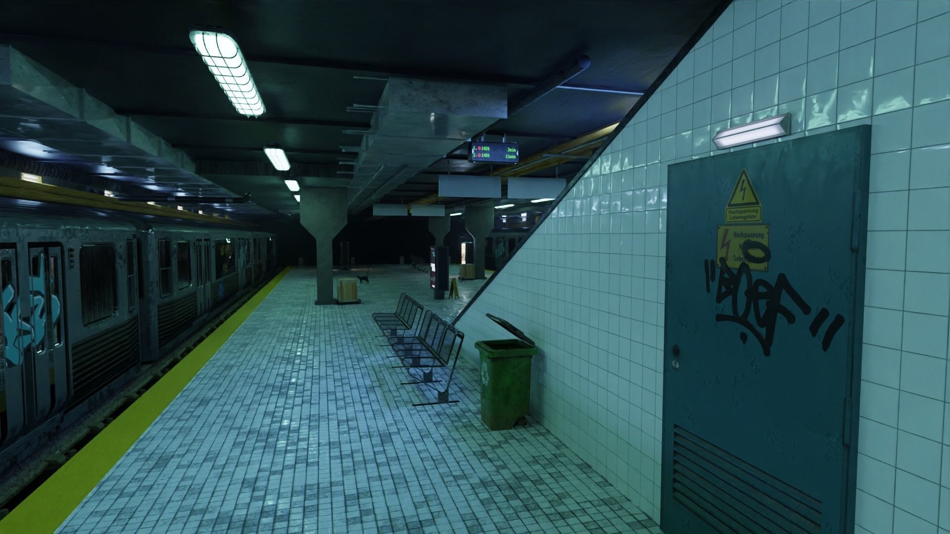 Subway Station Scene 3D Blend File Textured FBX OBJ MTL Files 3D model ...