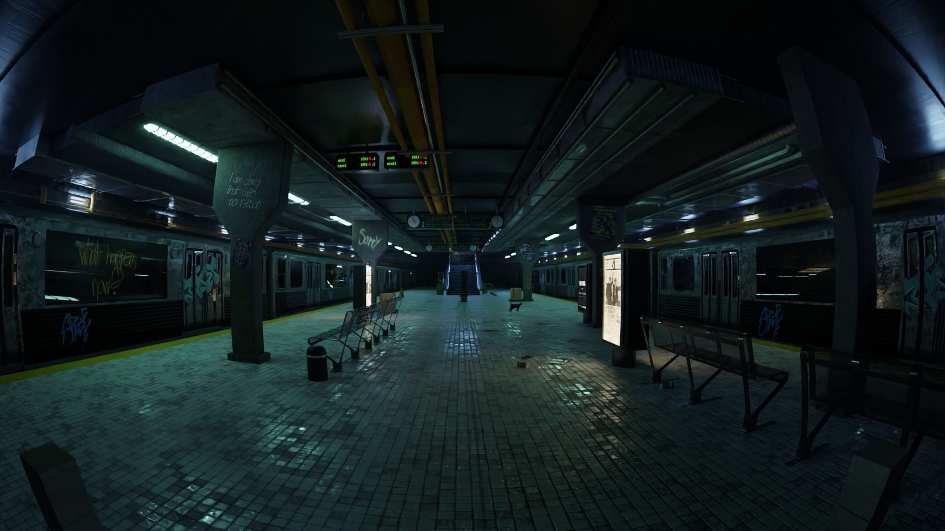 Subway Station Scene 3D Blend File Textured FBX OBJ MTL Files 3D model ...
