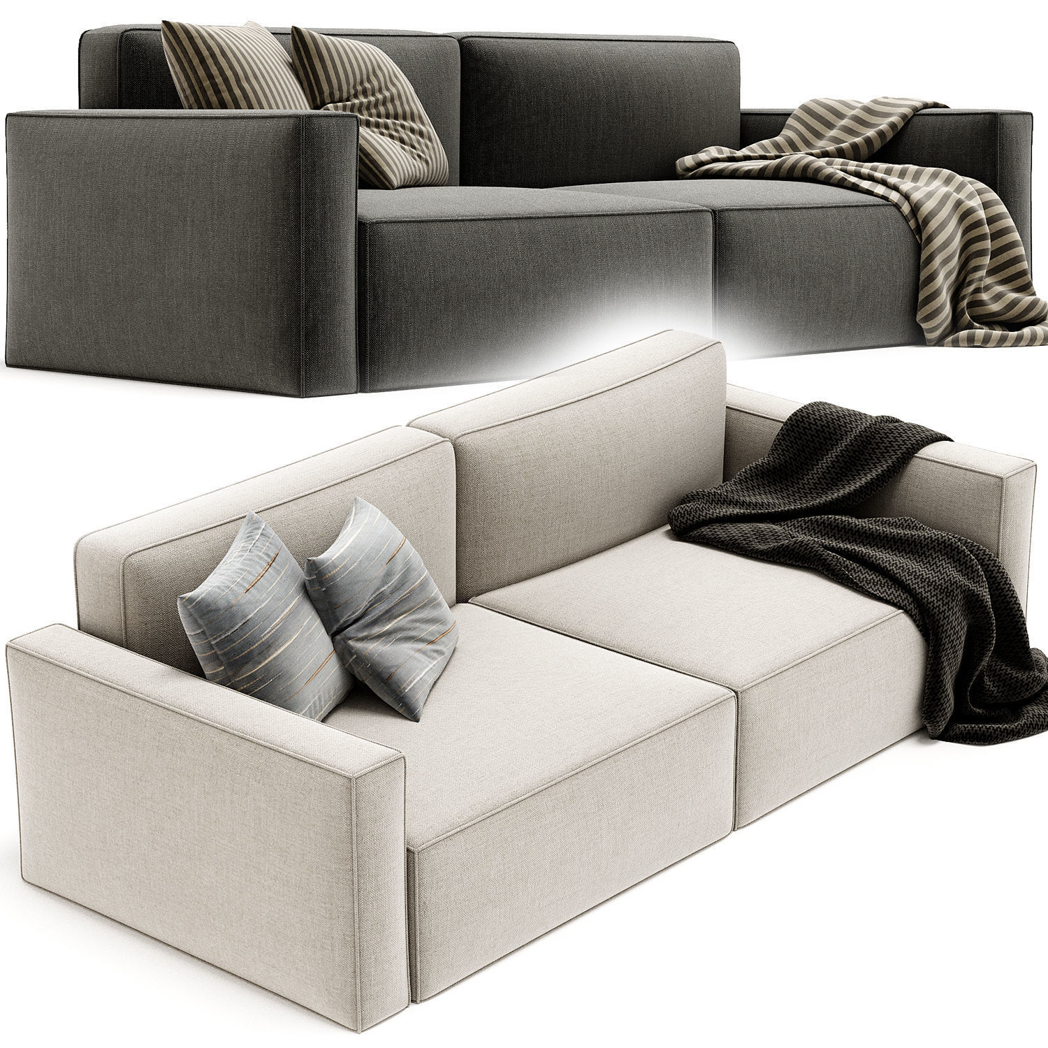 Mix Modular 2 Piece Sofa 3D model | CGTrader