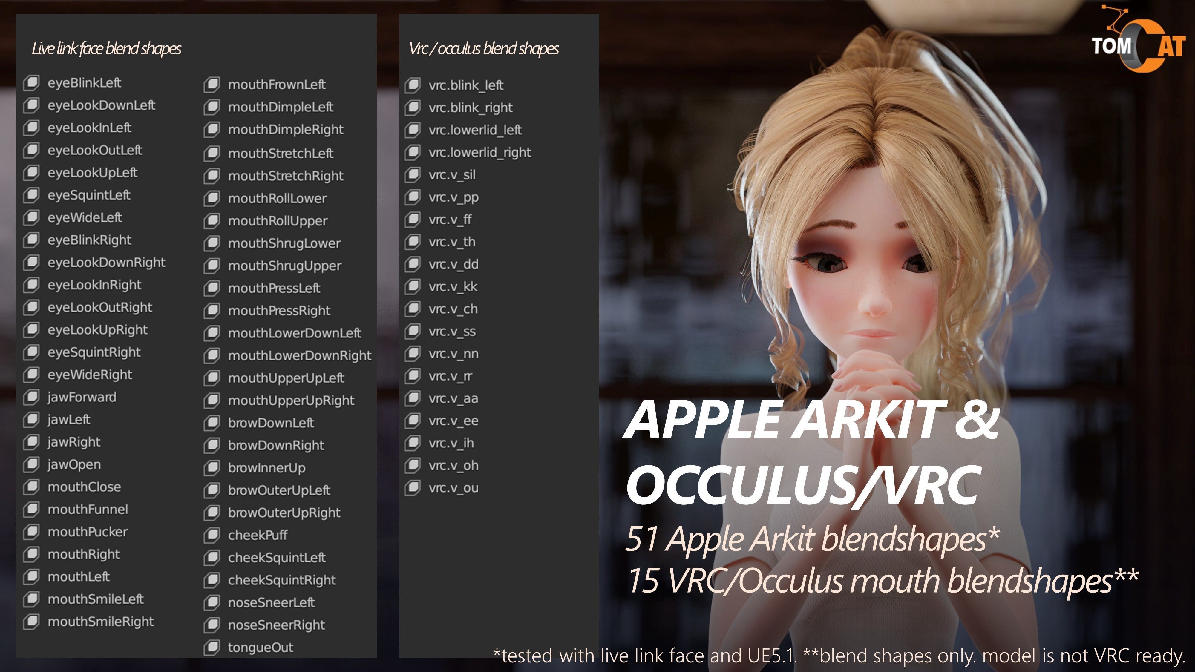 3D model Tia Rigged Woman for Blender VR / AR / low-poly | CGTrader
