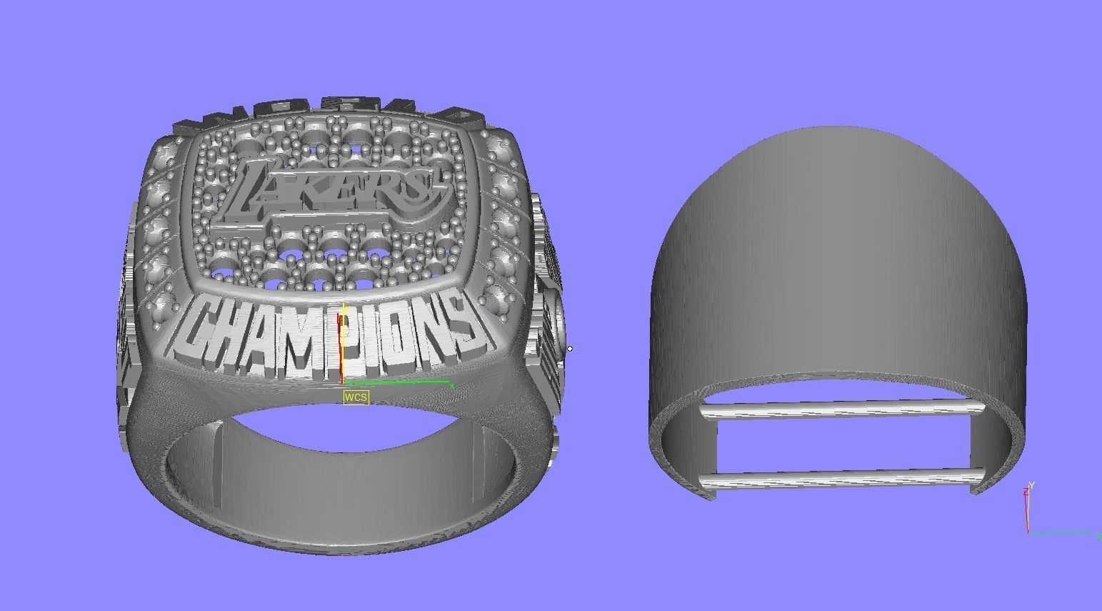 Lakers Championship Ring 3D model 3D printable | CGTrader