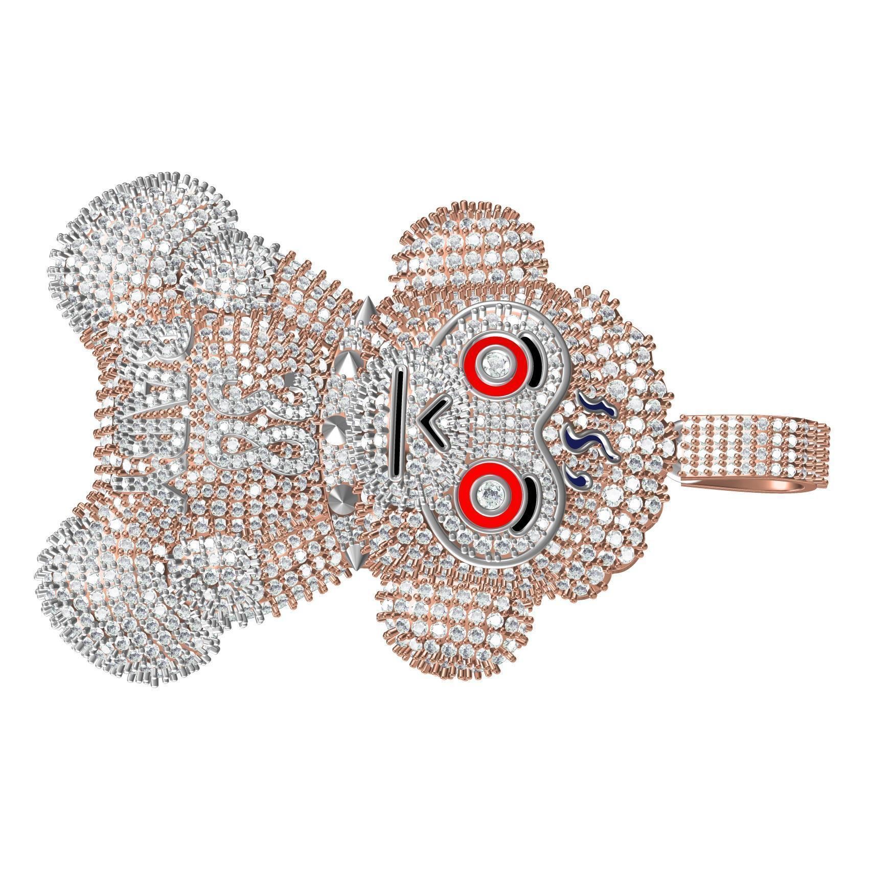 Baby Monkey Diamond Hip Hop Pendant 3D model 3D printable | CGTrader