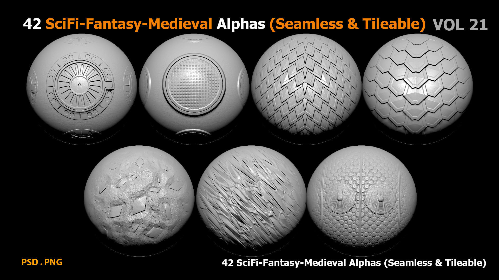 42 SciFi-Fantasy-Medieval Alphas Texture | CGTrader