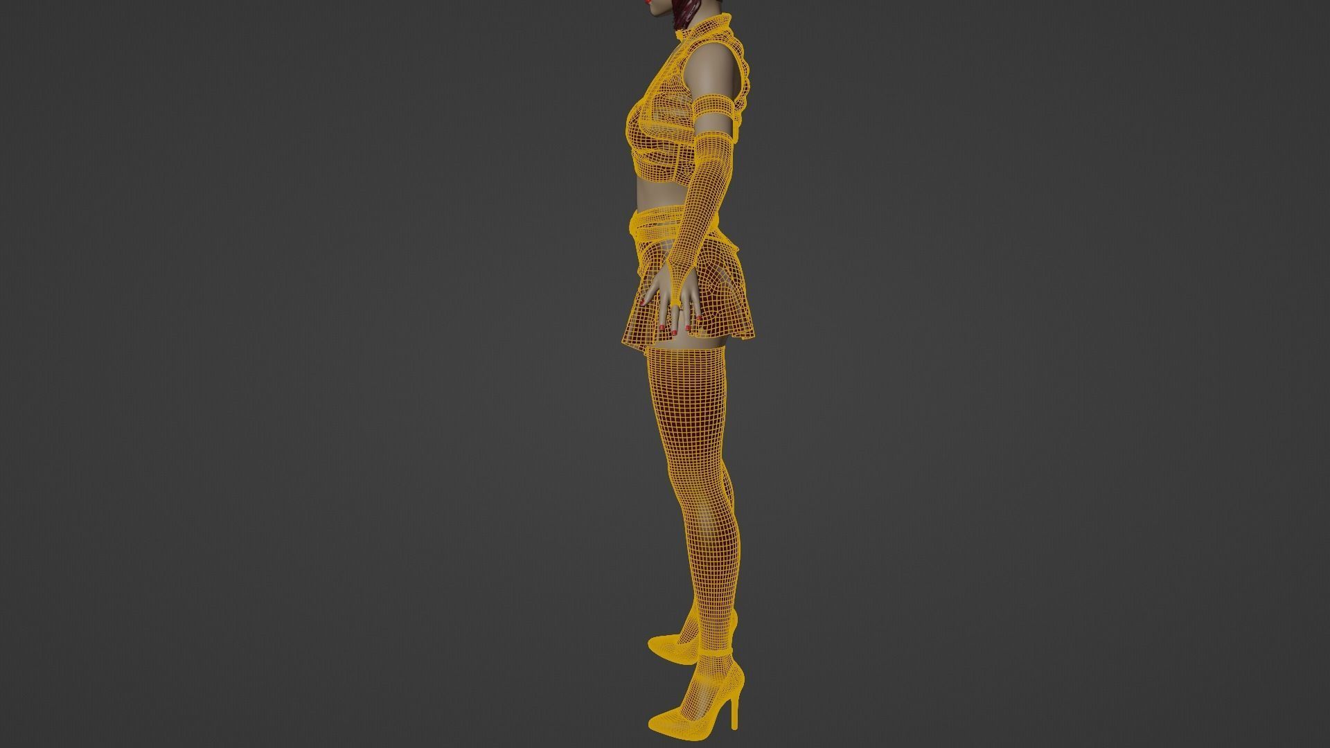 3d Model Cute Asian Anime Girl With Party Style Fashion Outfit Rigged Vr Ar Low Poly