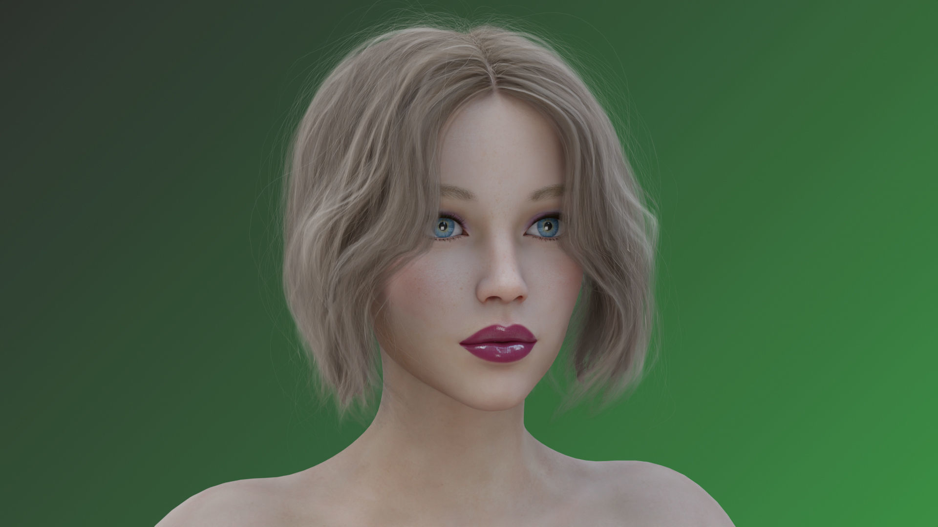 3D model Blonde College Girl with Choppy Layered Bob Haircut - Rigged ...