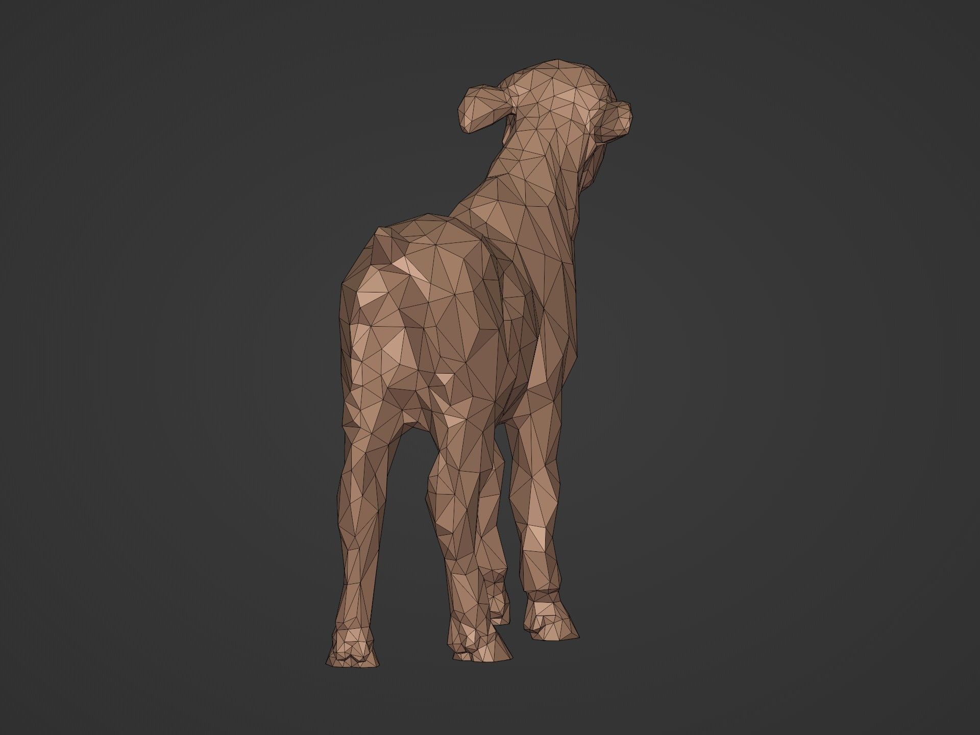 Polygonal Goat Figurine 3D model 3D printable | CGTrader